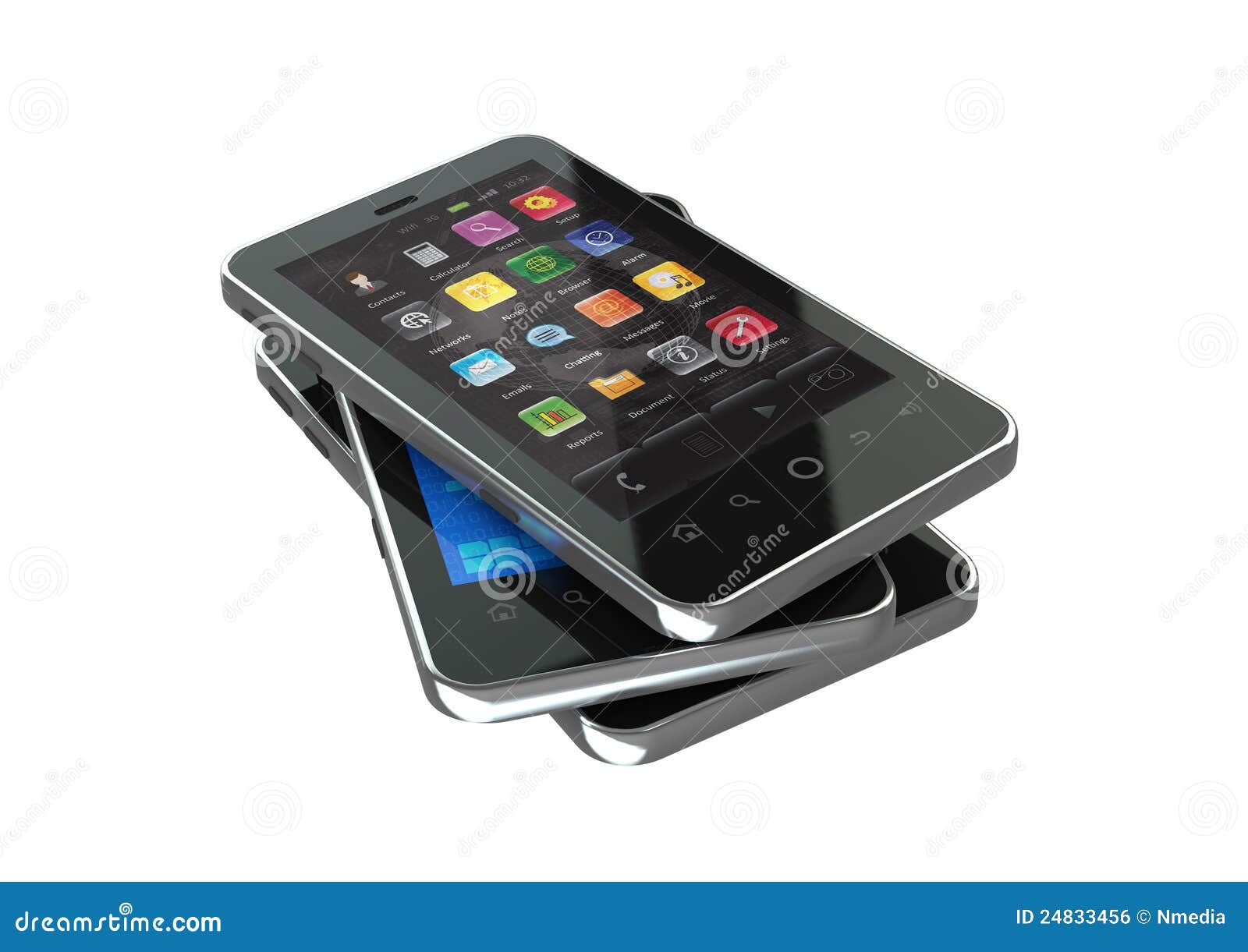 Three generic Smart Phone stock photo. Image of advertising - 24833456