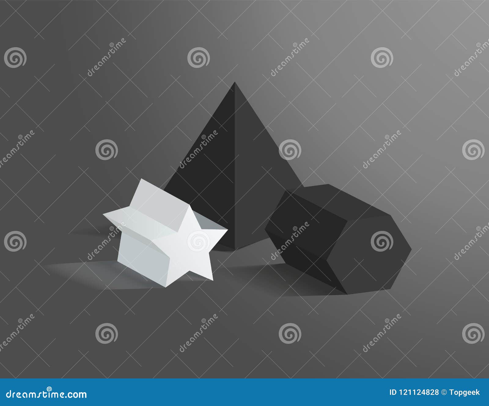 Three Heometric Prisms Set, Vector Illustration Stock Vector ...