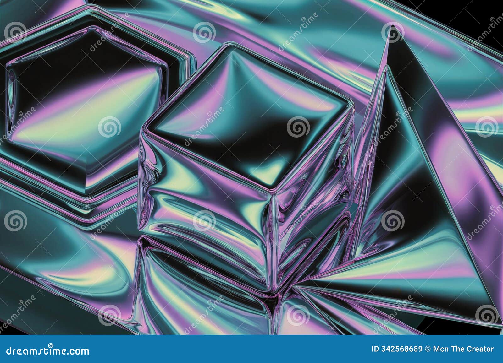 Three Geometric Shapes: a Hexagonal Prism, a Cube, and a Tetrahedron ...