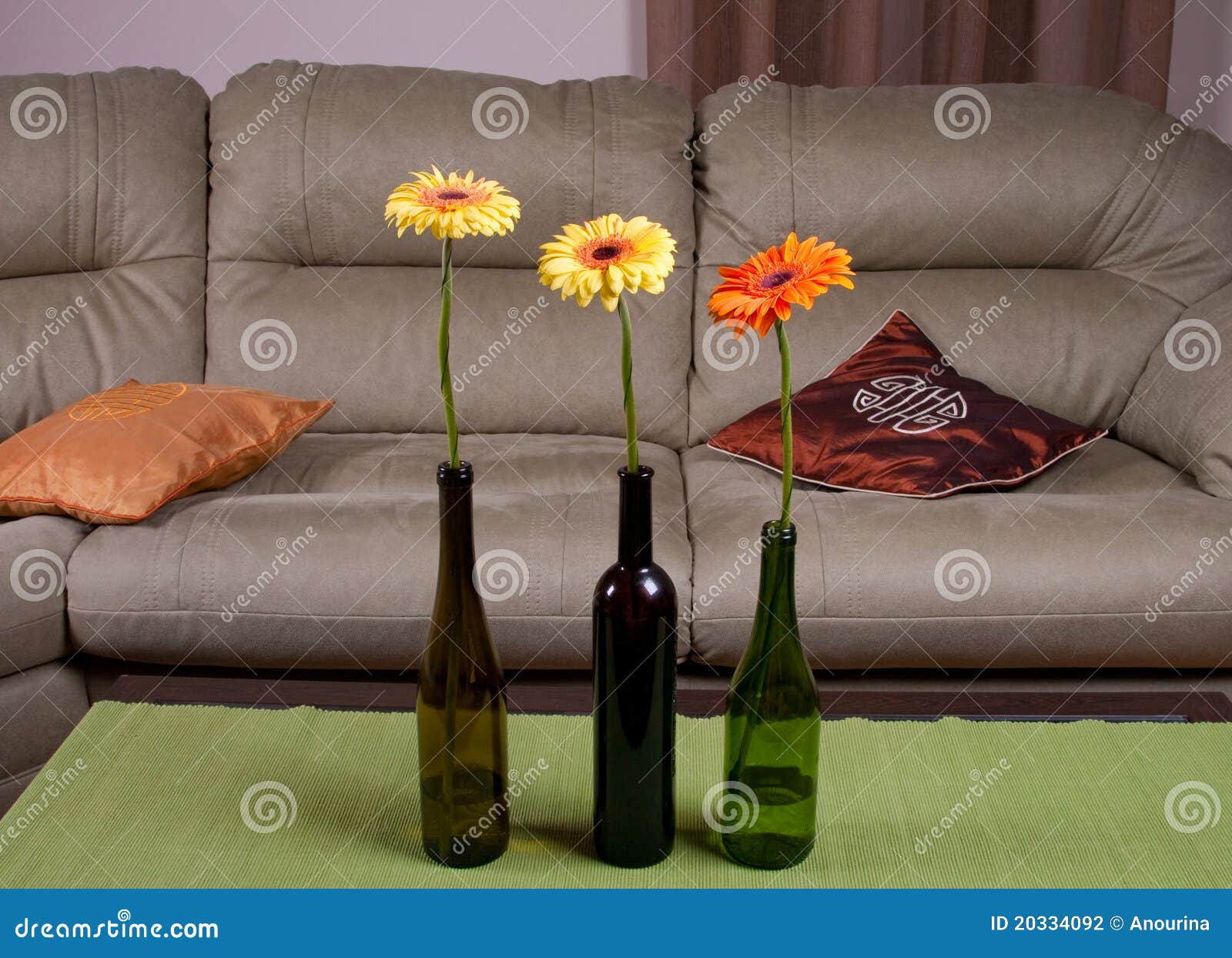 Three gerberas stock photo. Image of botanical, comfortable - 20334092
