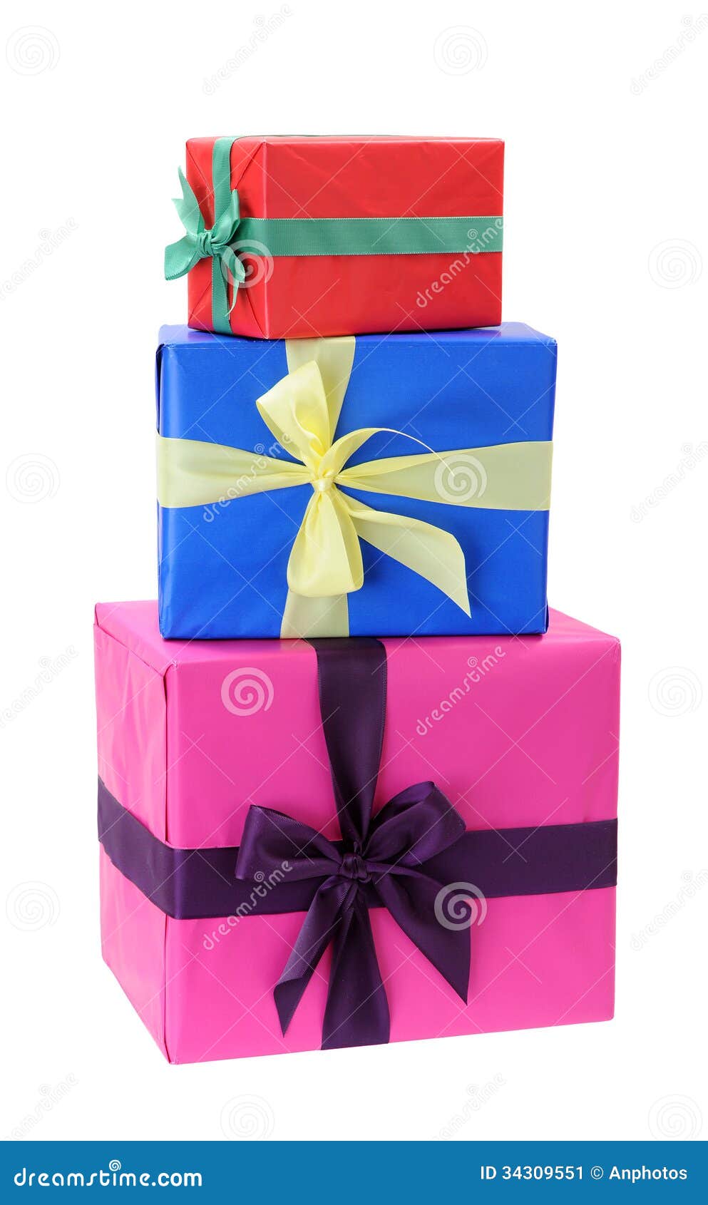 Three gift boxes stock image. Image of package, holiday - 34309551