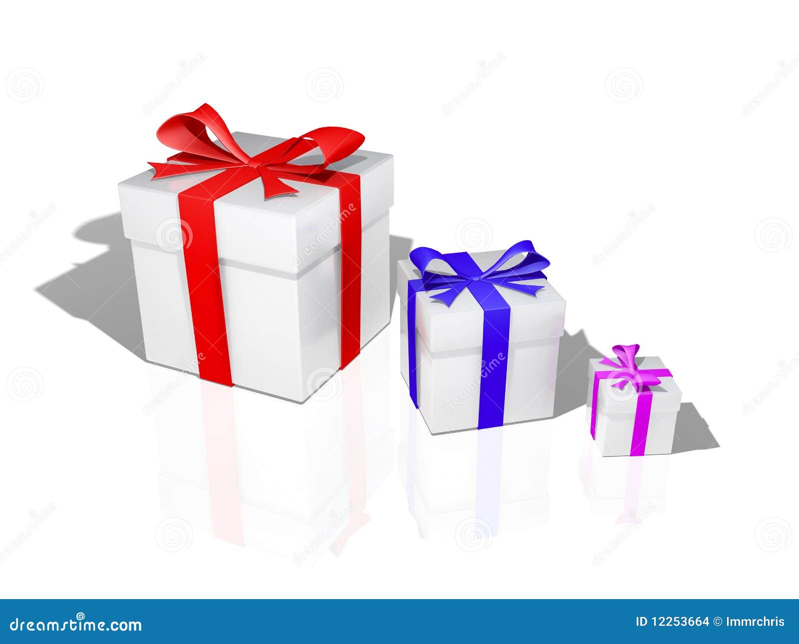 Three Gifts stock illustration. Illustration of ribbon - 12253664