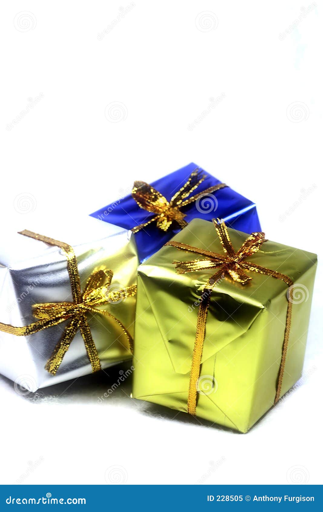 Three gifts stock image. Image of celebrations, festive - 228505