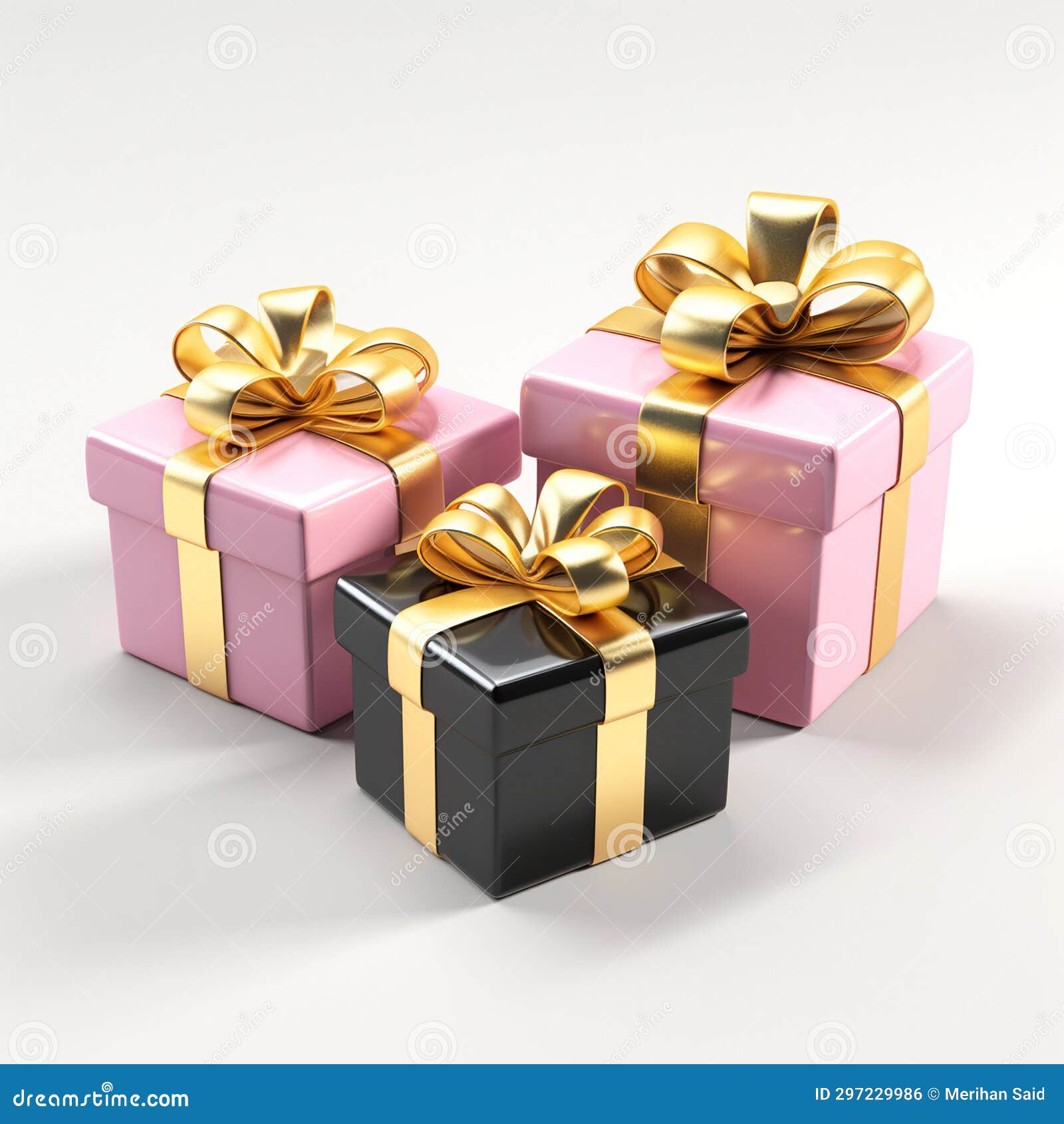 Three Gifts, Black and Gold, AI Generative Stock Illustration ...