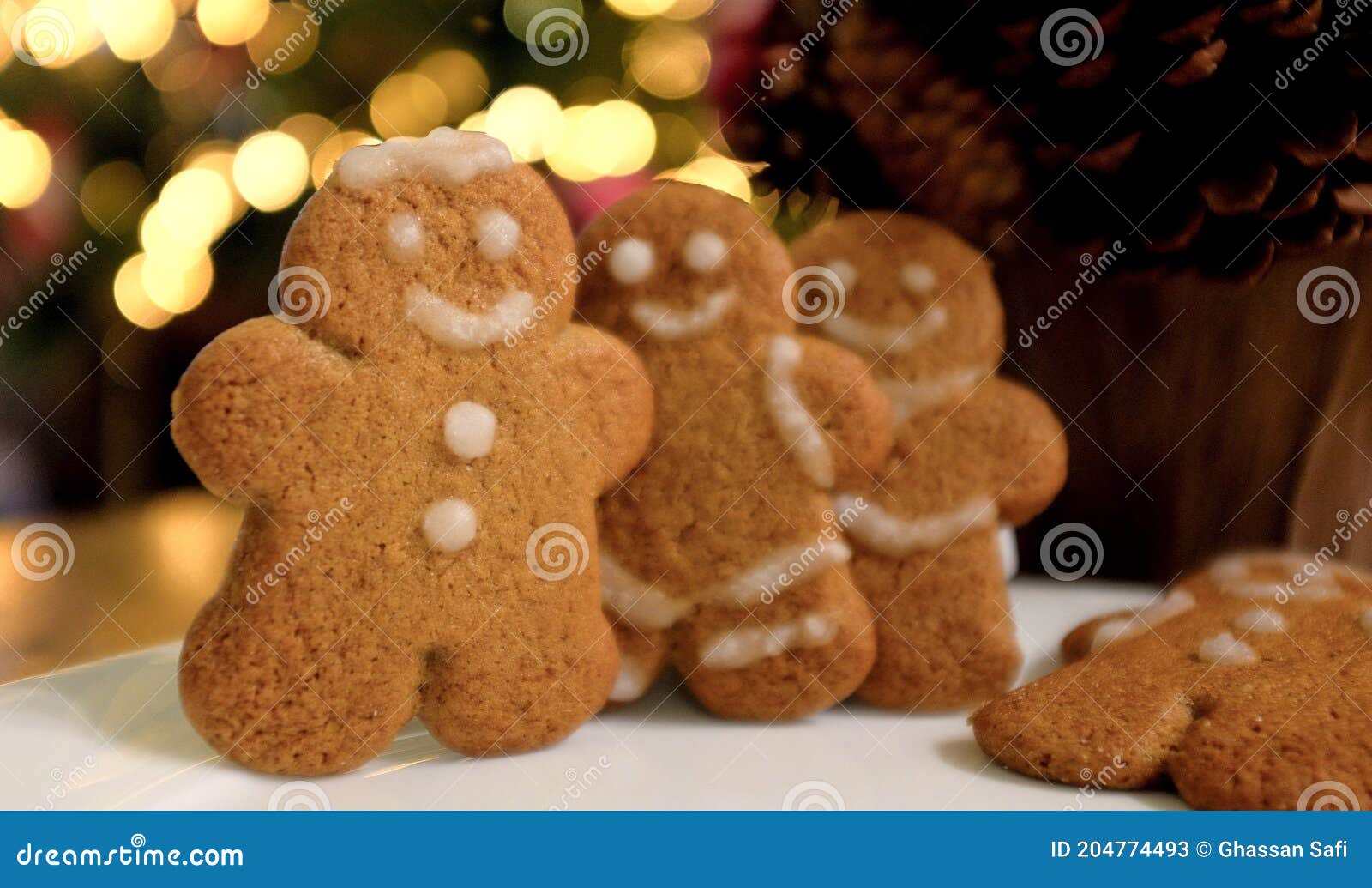 Three Gingerbread Cookies stock image. Image of funny - 204774493