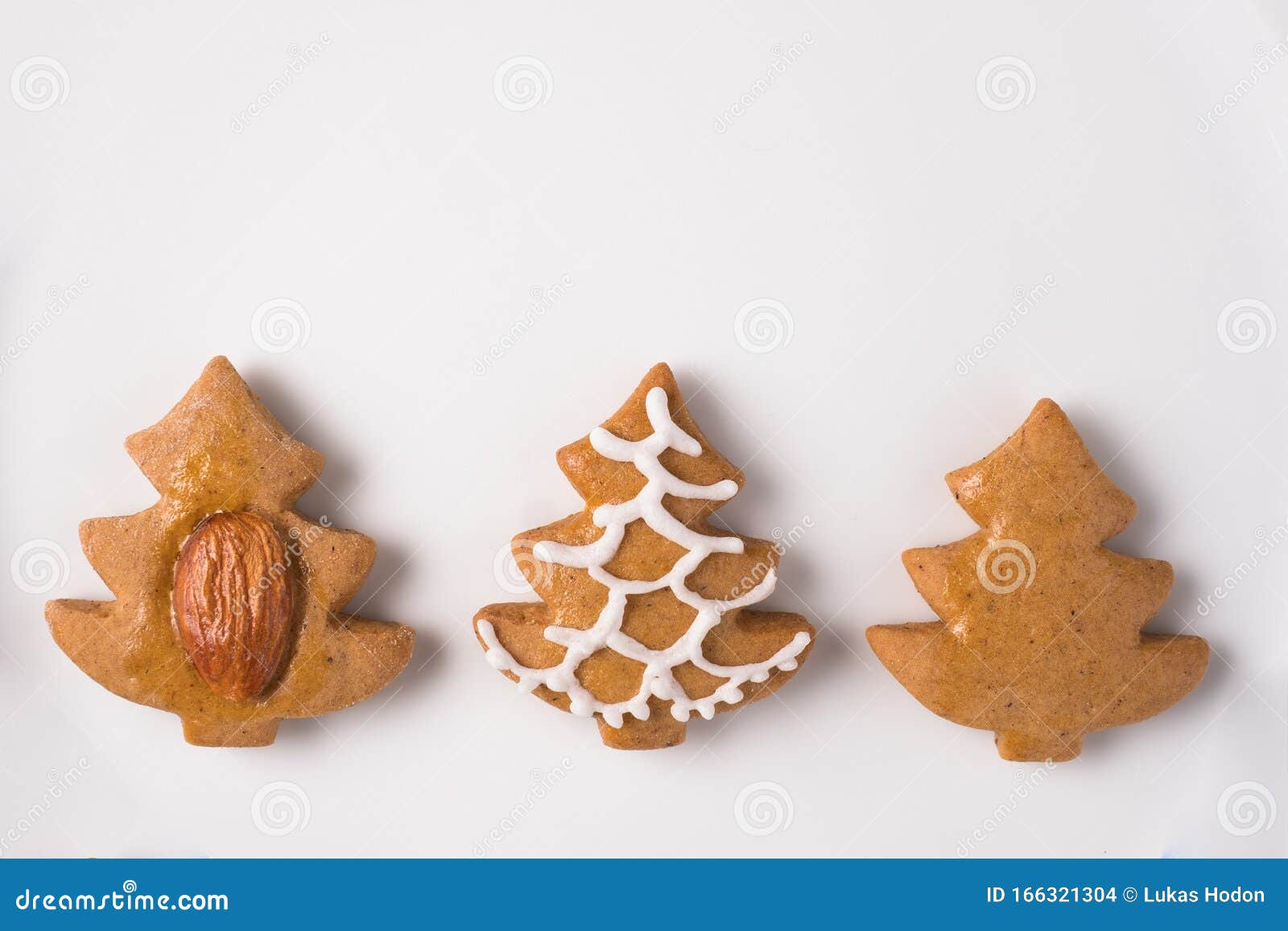 Three Gingerbread Trees Isolated on White Background with Empty Space ...