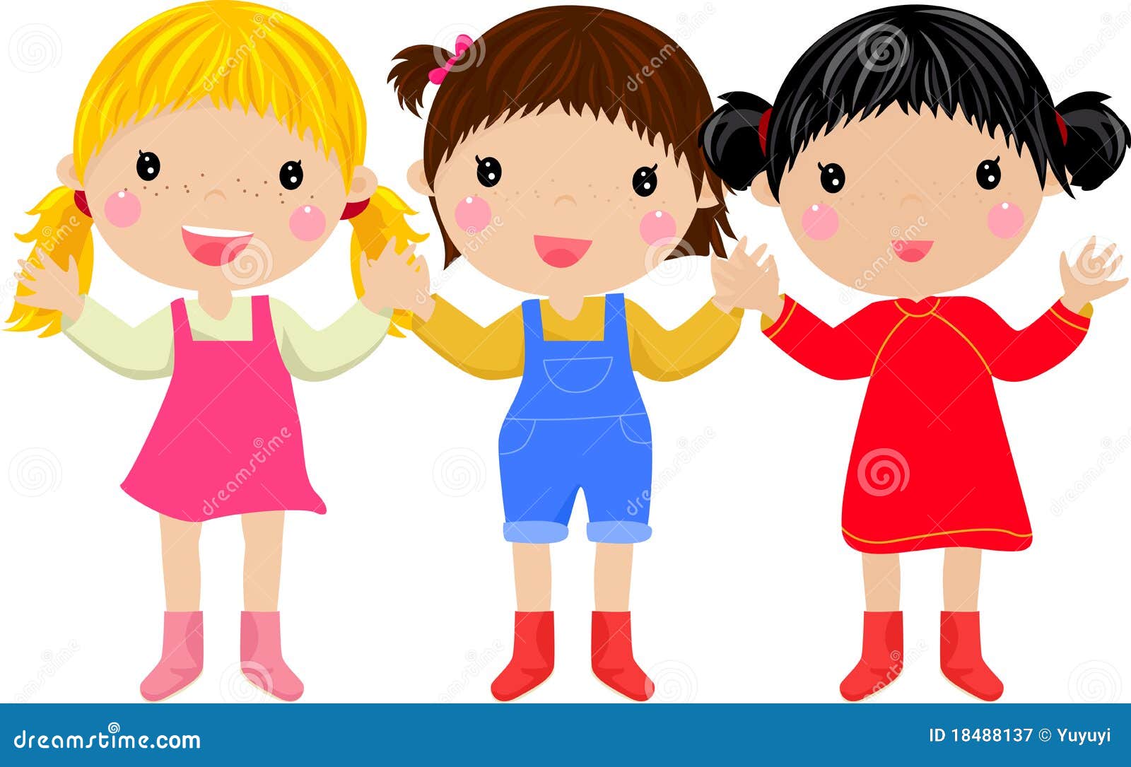 Three Girl Engaged In Fitness Club. Group Classes. Stretching Vector ...