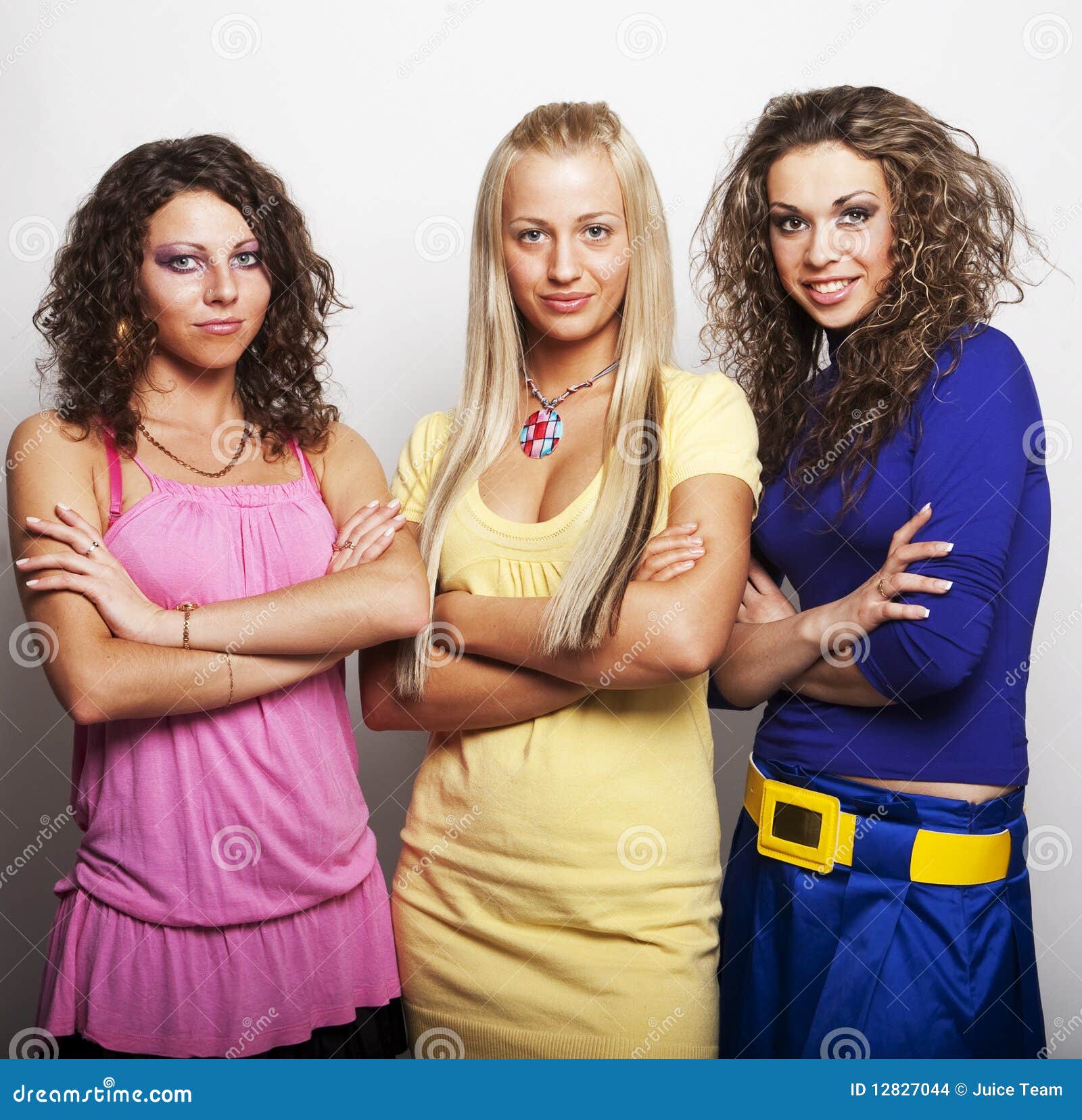 Three Girl Friends Together Smiling Stock Images Image 12827044 4820