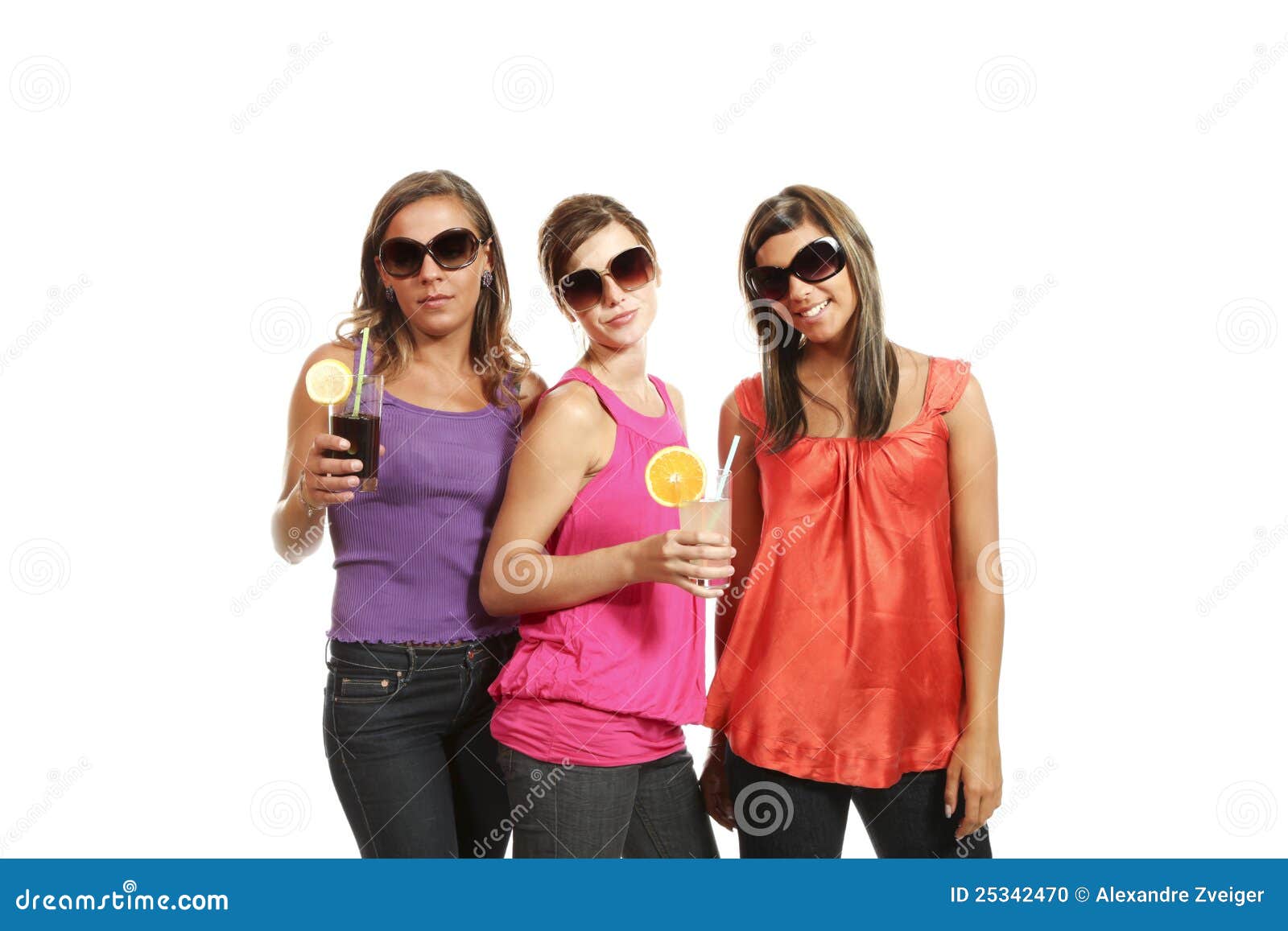 Three girls stock photo. Image of group, attractive, isolated - 25342470