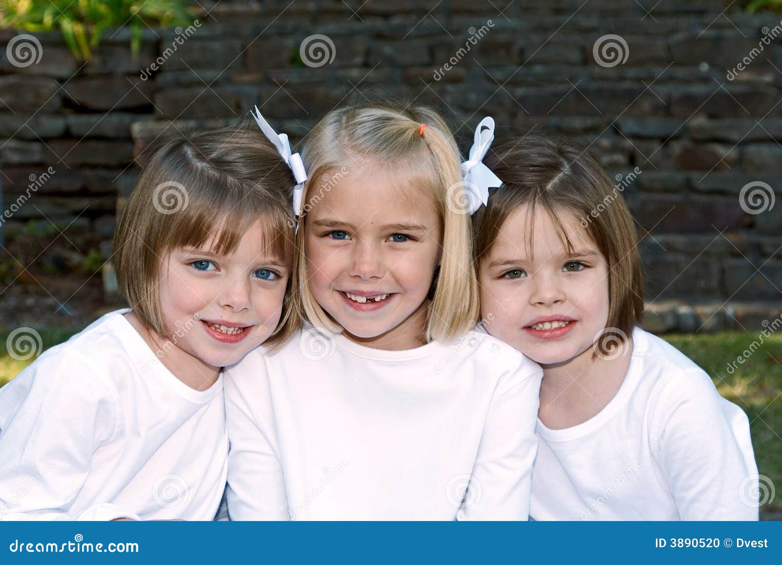 Three Girls stock photo. Image of smile, summer, happy - 3890520