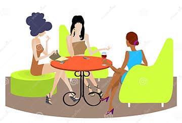 Three girls conversation stock vector. Illustration of group - 66995907