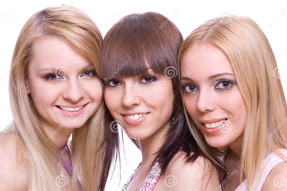 Three girls together stock image. Image of energy, happiness - 8285403