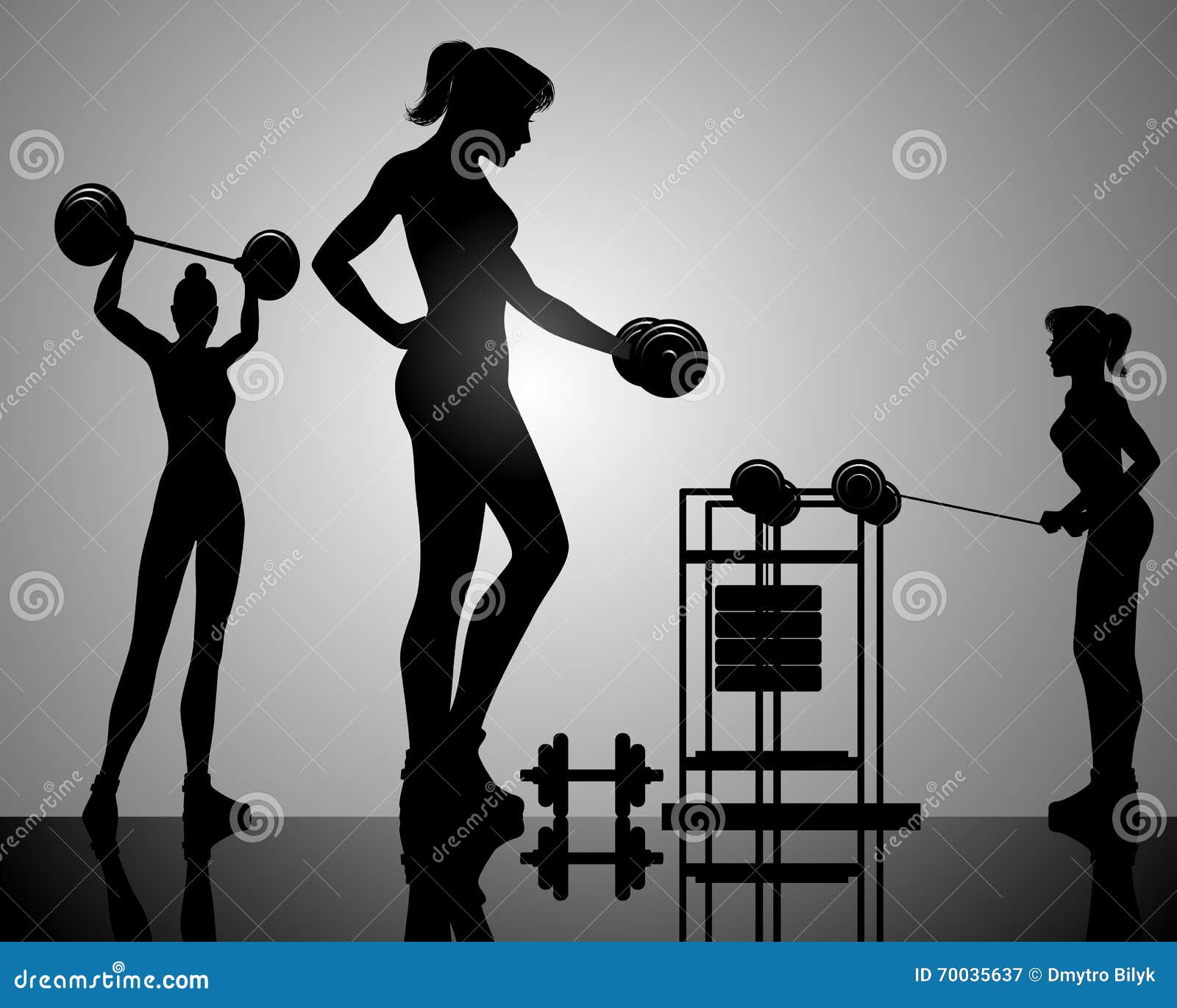 Three girls training stock vector. Illustration of girl - 70035637