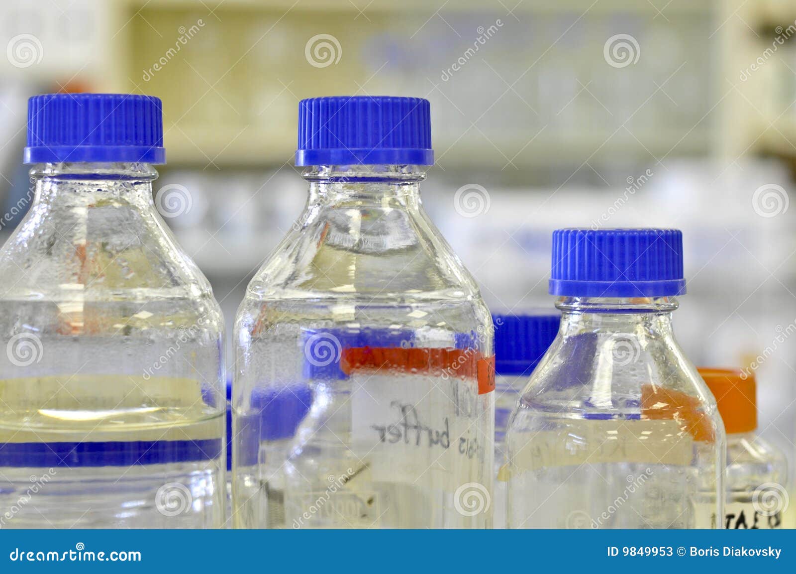 Three glass bottles stock image. Image of beaker, bottles - 9849953