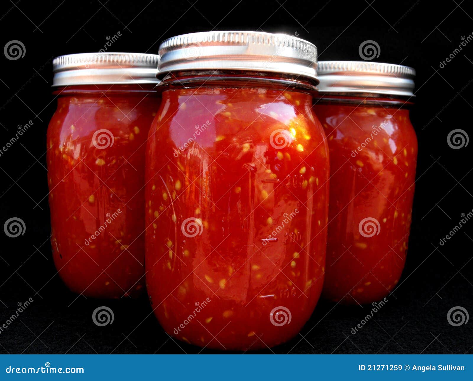 Three Glass Jars of Red Sauce Stock Image - Image of tomato, vegetables ...