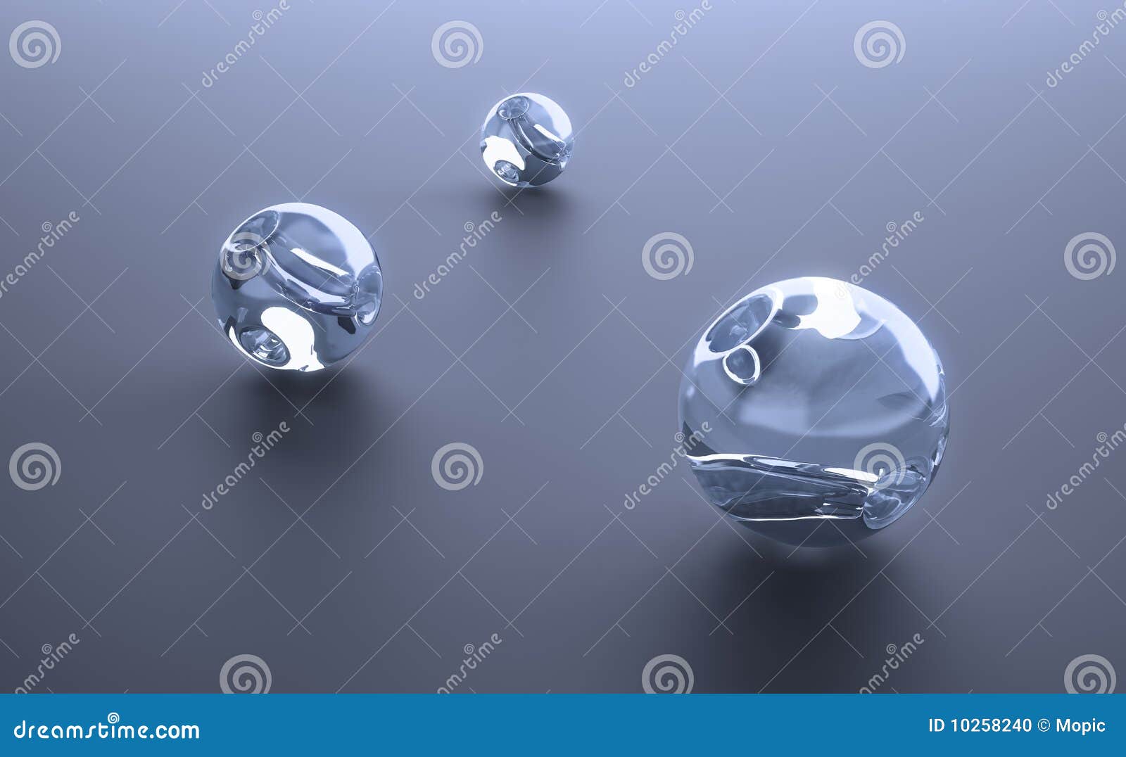Three glass spheres stock illustration. Illustration of object - 10258240