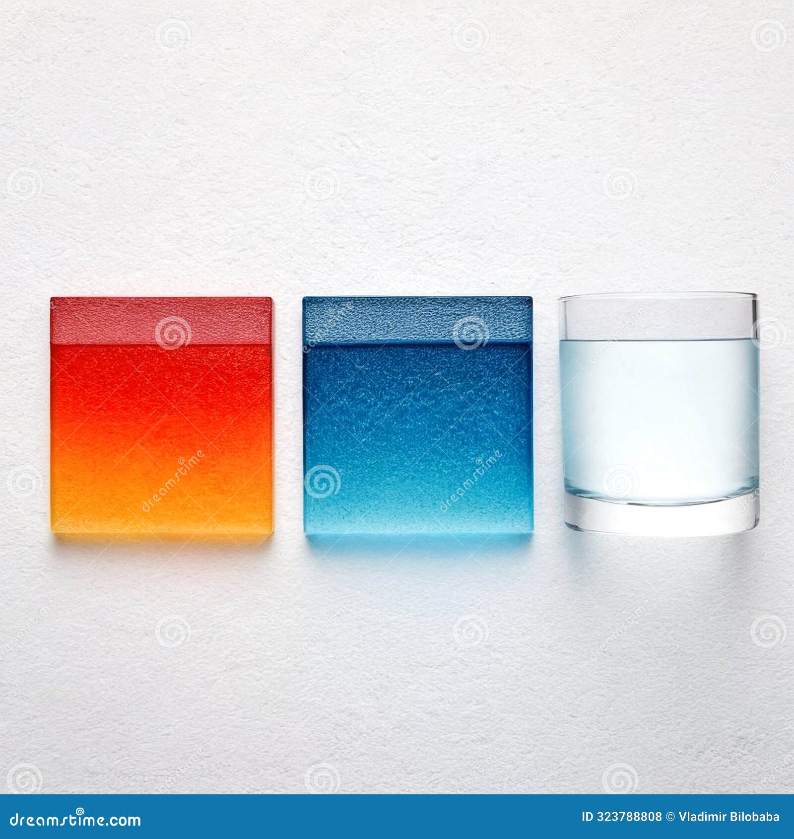 Colorful Glass Squares and Water Glass Stock Illustration ...