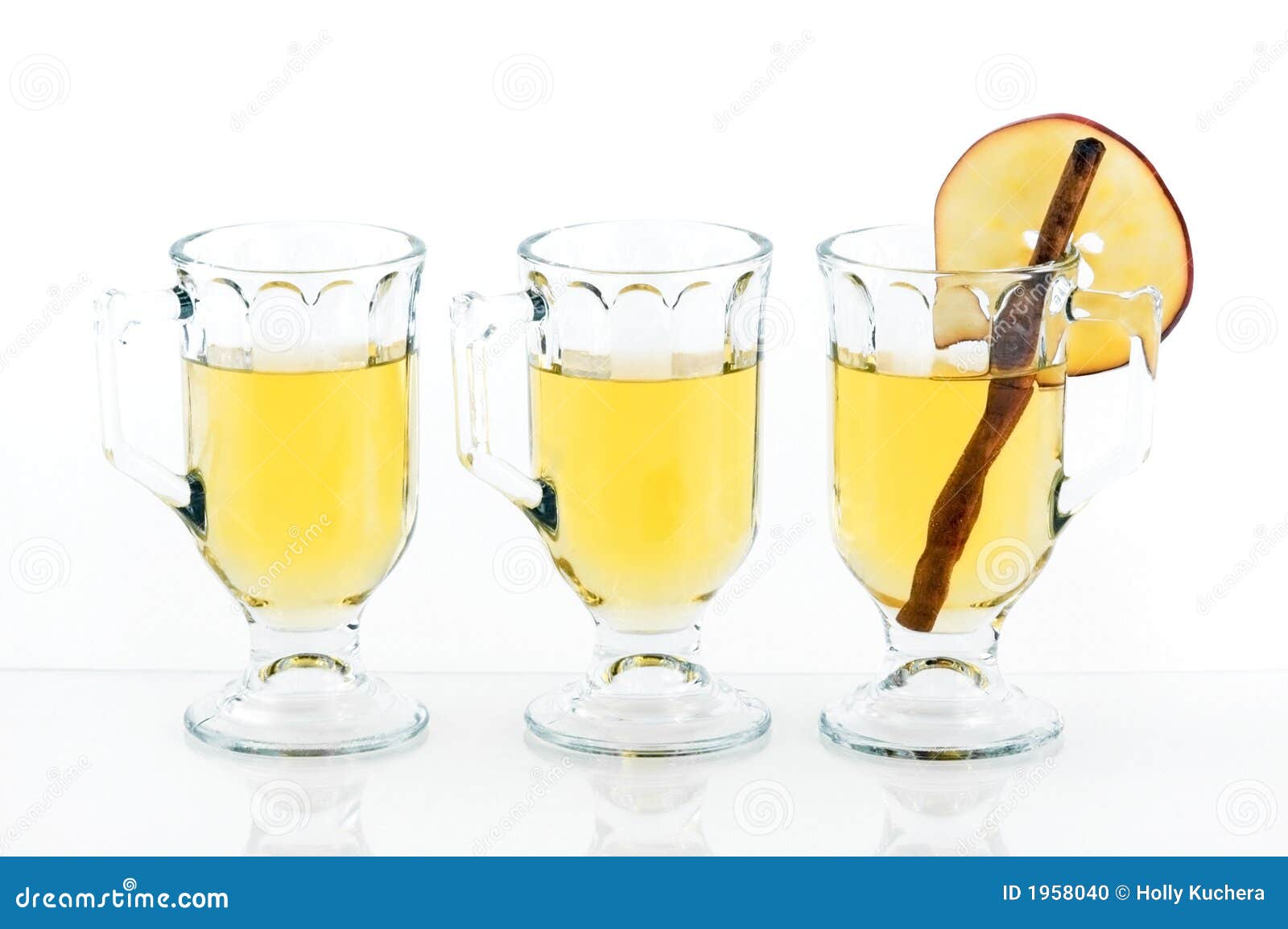 Three Glasses of Apple Cider in Row Stock Photo - Image of stick ...