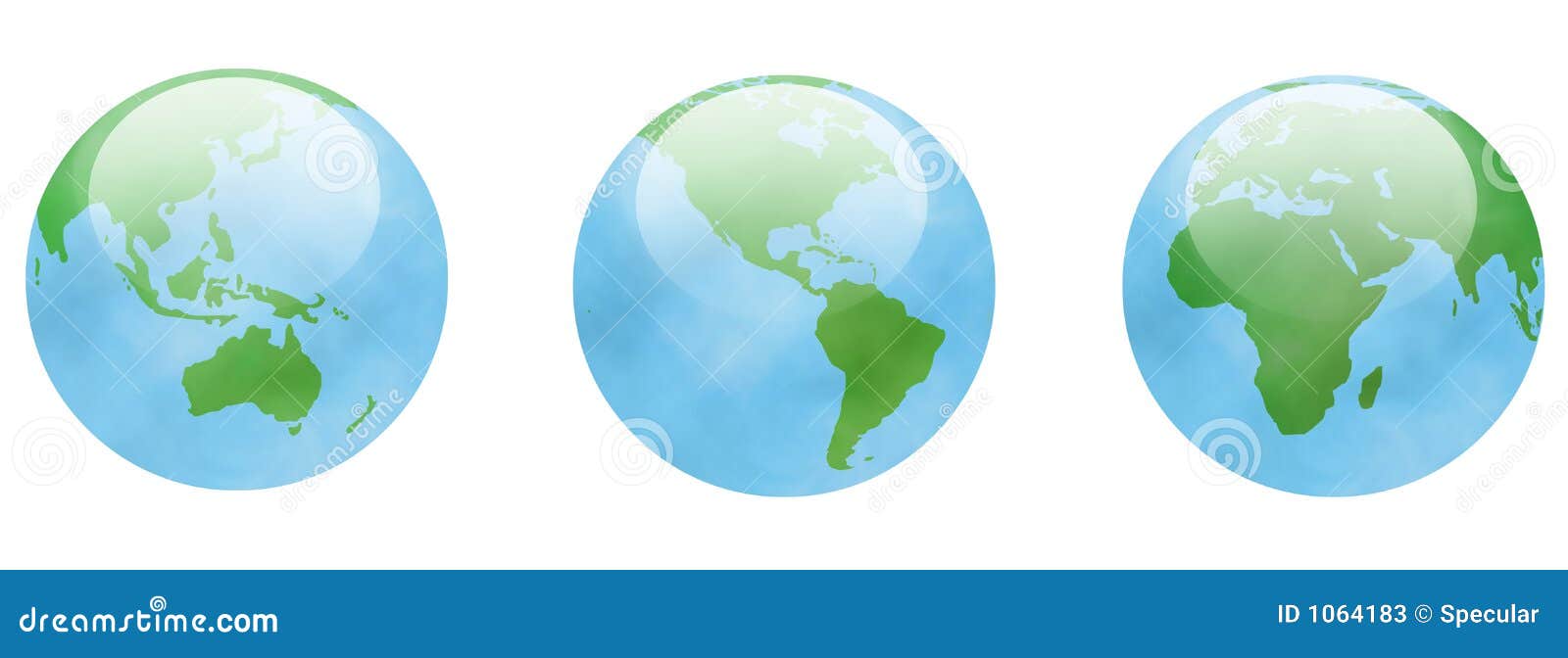 Three globes stock illustration. Illustration of clip - 1064183