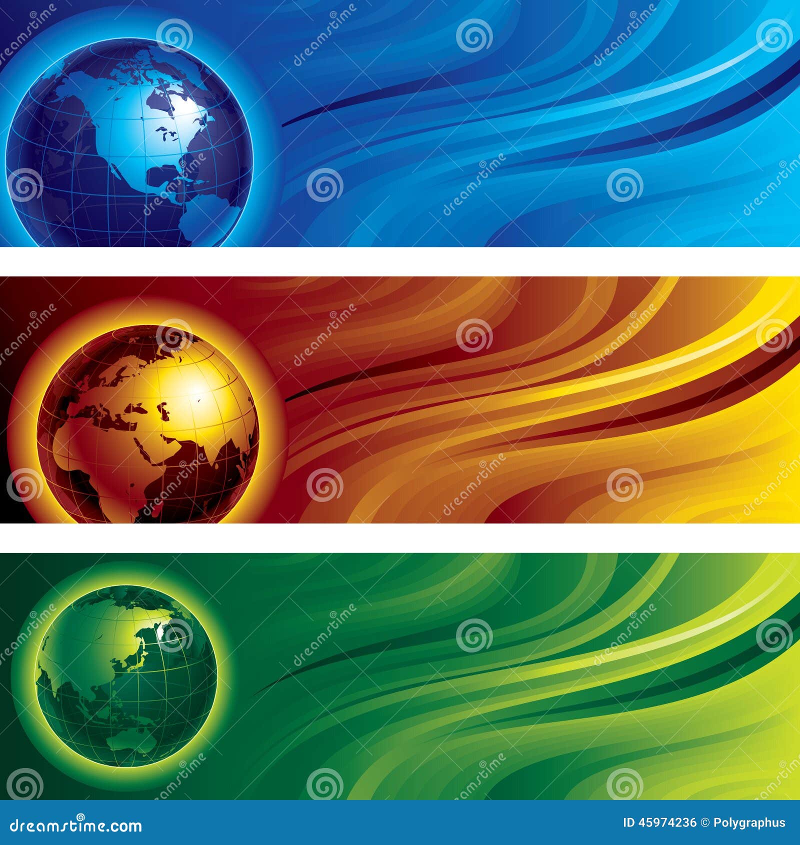 Three globes stock vector. Illustration of earth, sphere - 45974236
