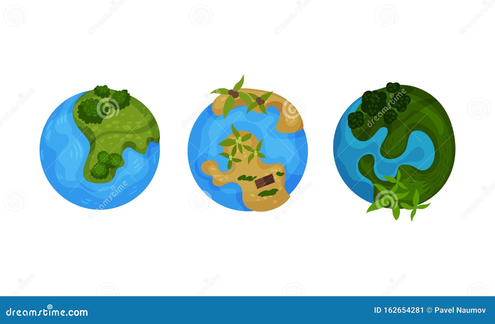 Three 3D Globes With World Maps - Vector Royalty-Free Stock Photography ...