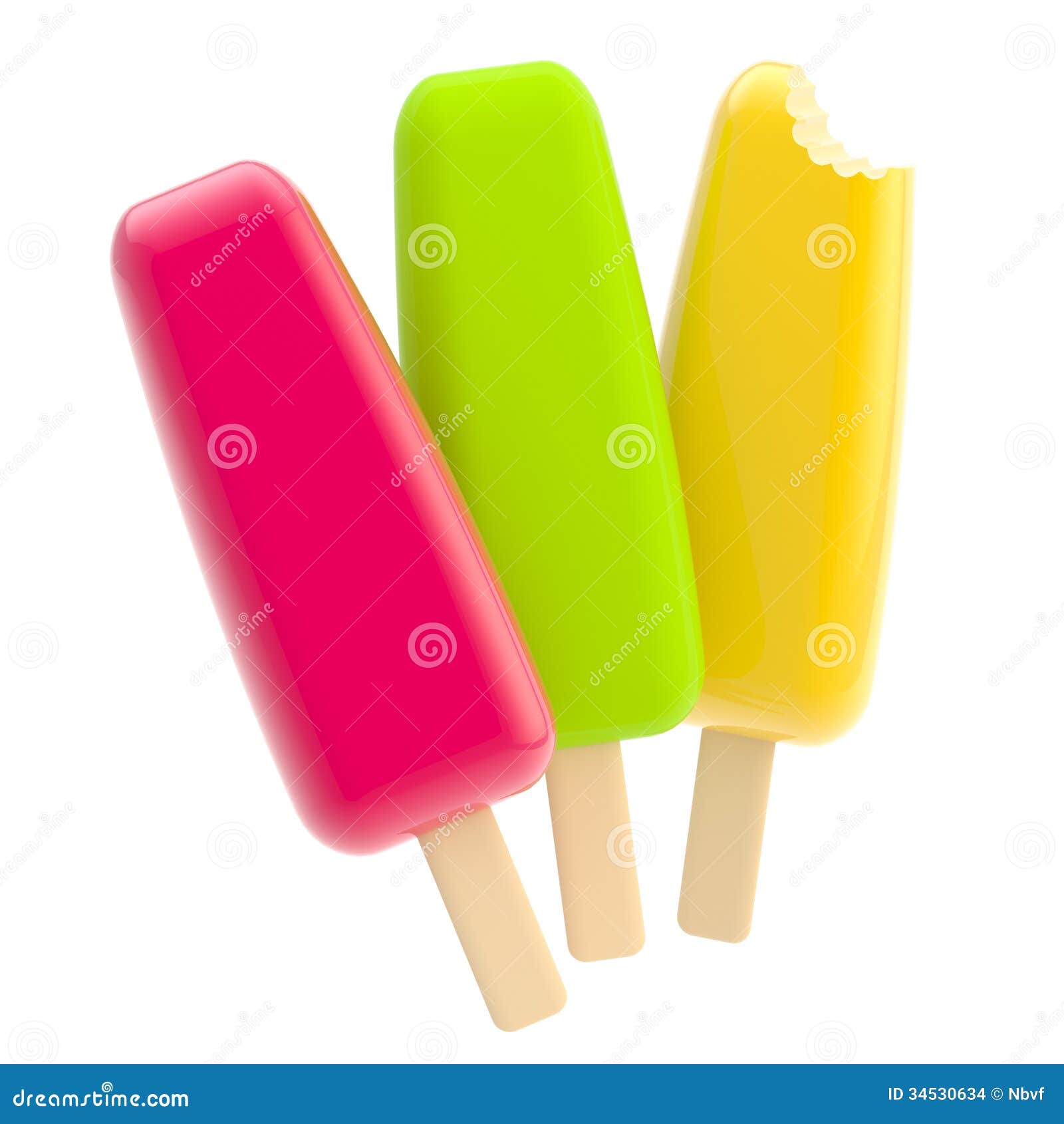Three Glossy Popsicles Isolated Stock Illustration - Illustration of ...