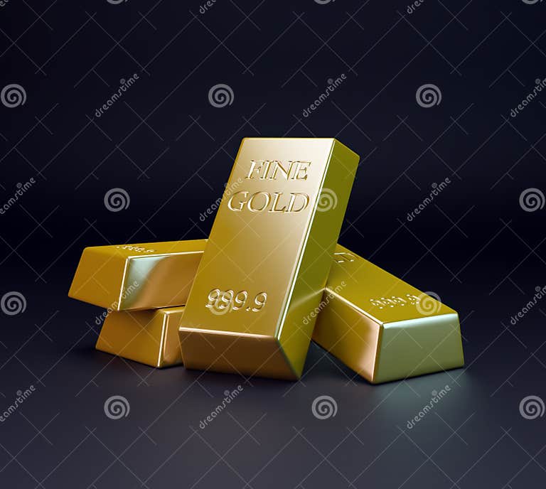 Three gold bars stock illustration. Illustration of isolated - 22278767
