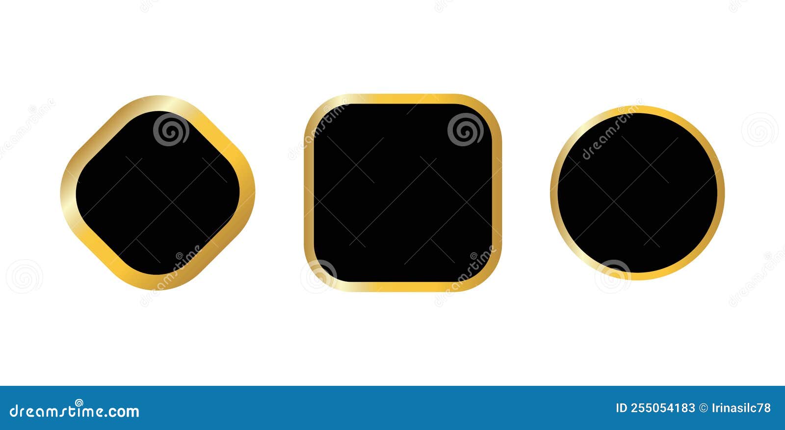 Three gold frames stock vector. Illustration of elegant - 255054183