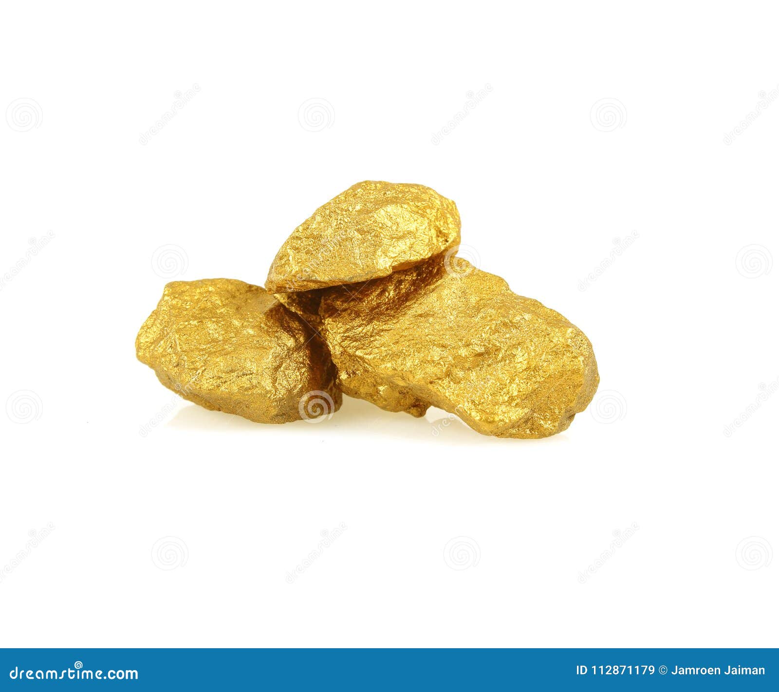 Three Gold Bars Of Different Weights Lie In A Pile Of Gold Granules ...