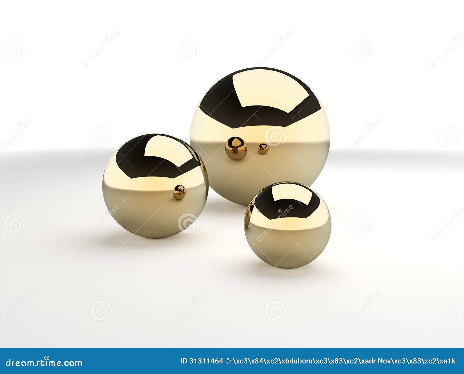 Three gold spheres stock illustration. Illustration of clear - 31311464