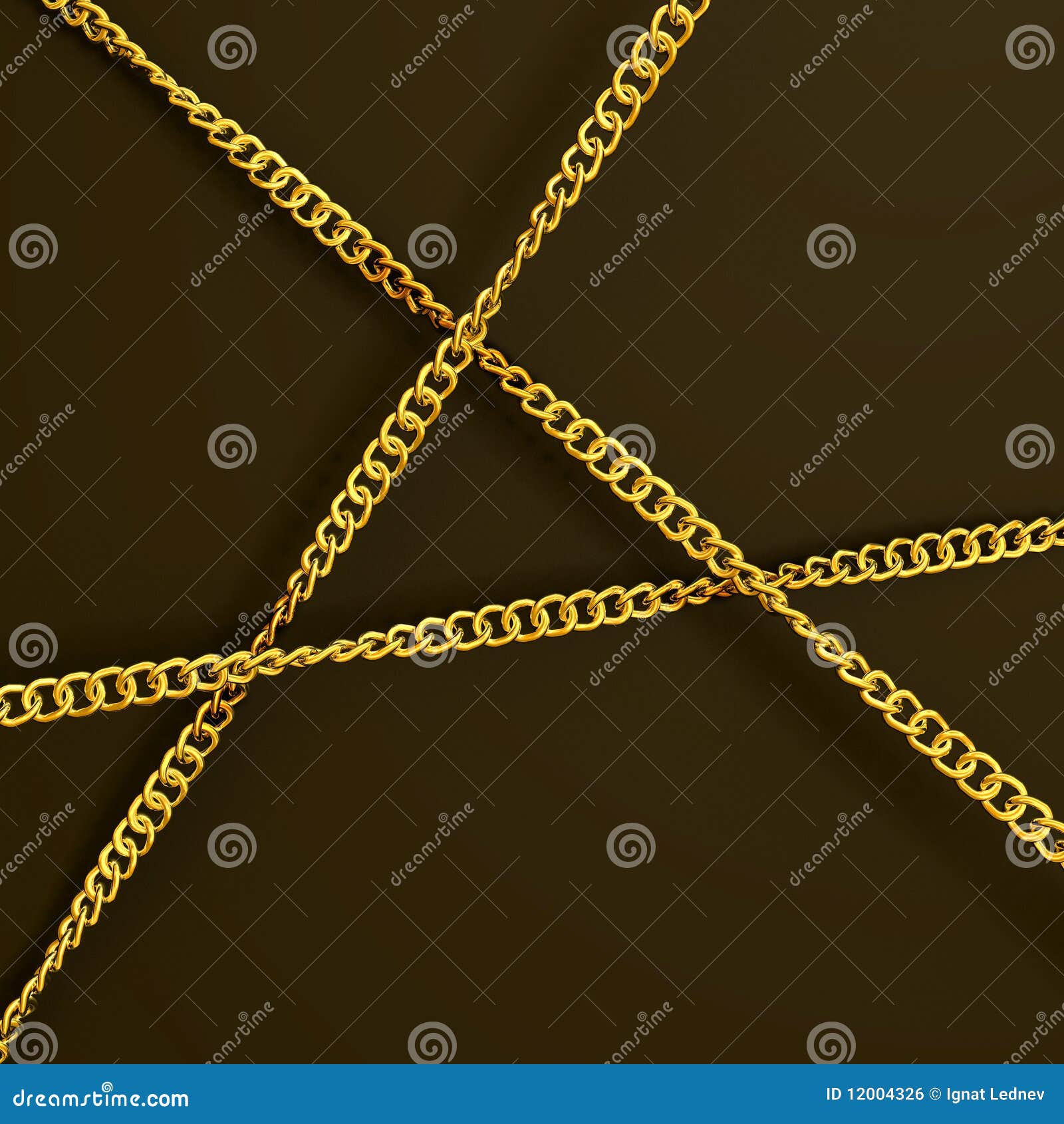 Three golden chains stock illustration. Illustration of lines - 12004326