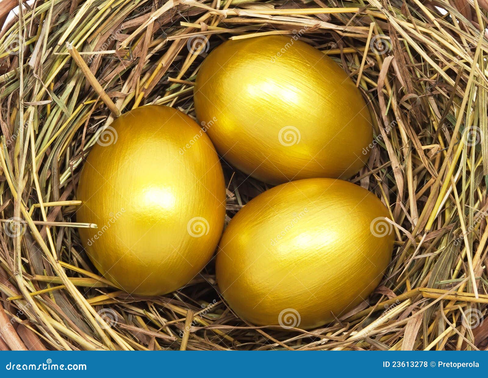 Three Golden Eggs Royalty Free Stock Photos - Image: 23613278