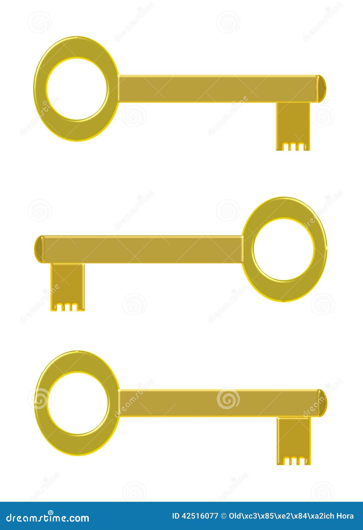 Three Golden Keys stock illustration. Illustration of gold - 42516077