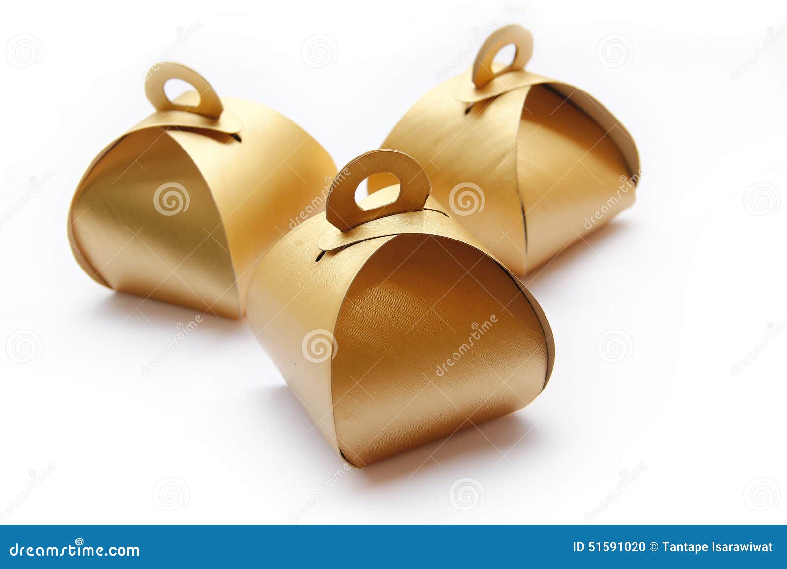 Elegance Golden Gift Box is on White Background Stock Photo - Image of ...
