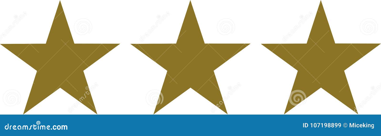 Three golden stars stock vector. Illustration of symbol - 107198899