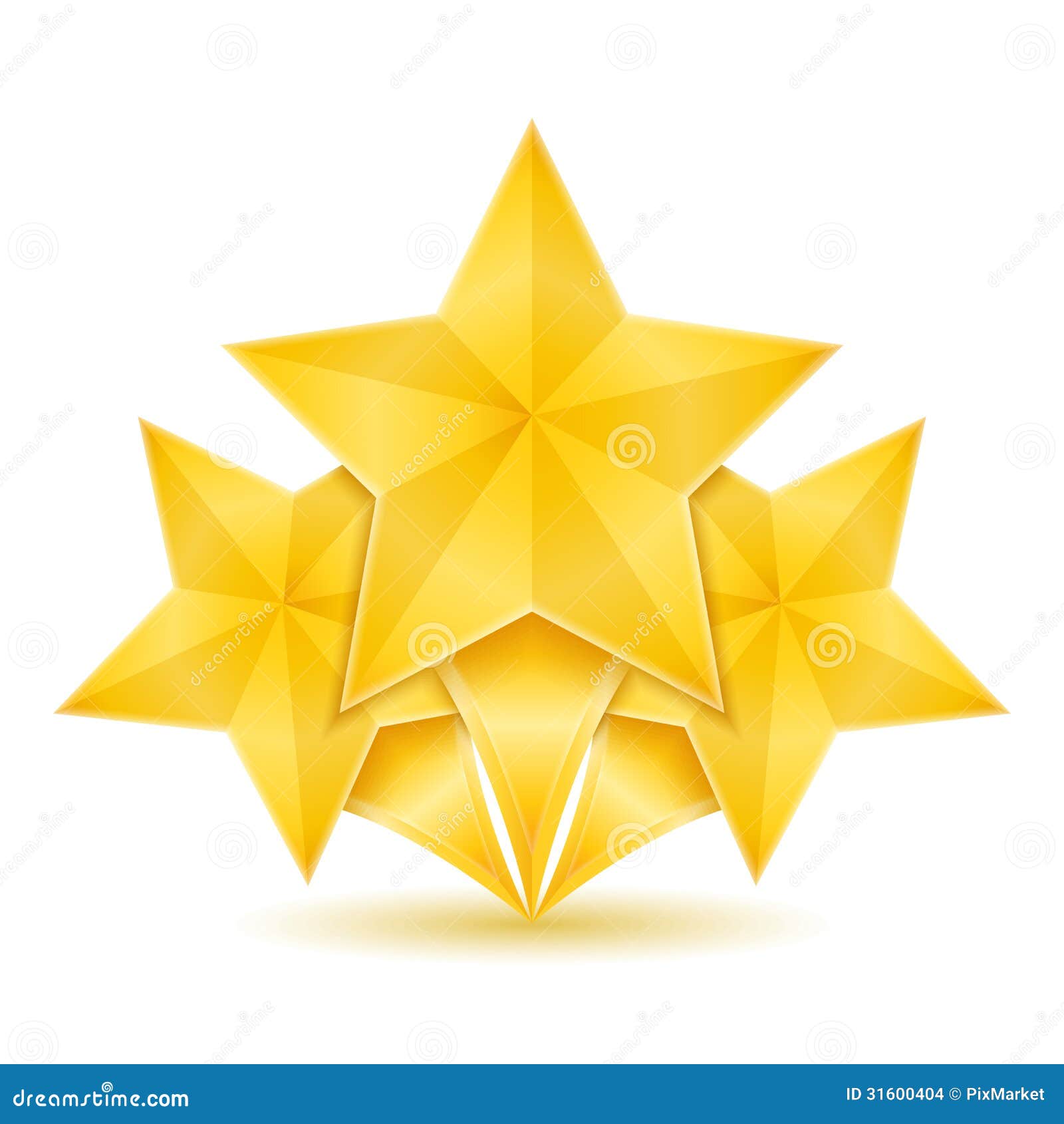 Three Golden Star In A Pyramid Shape Stock Photography | CartoonDealer ...