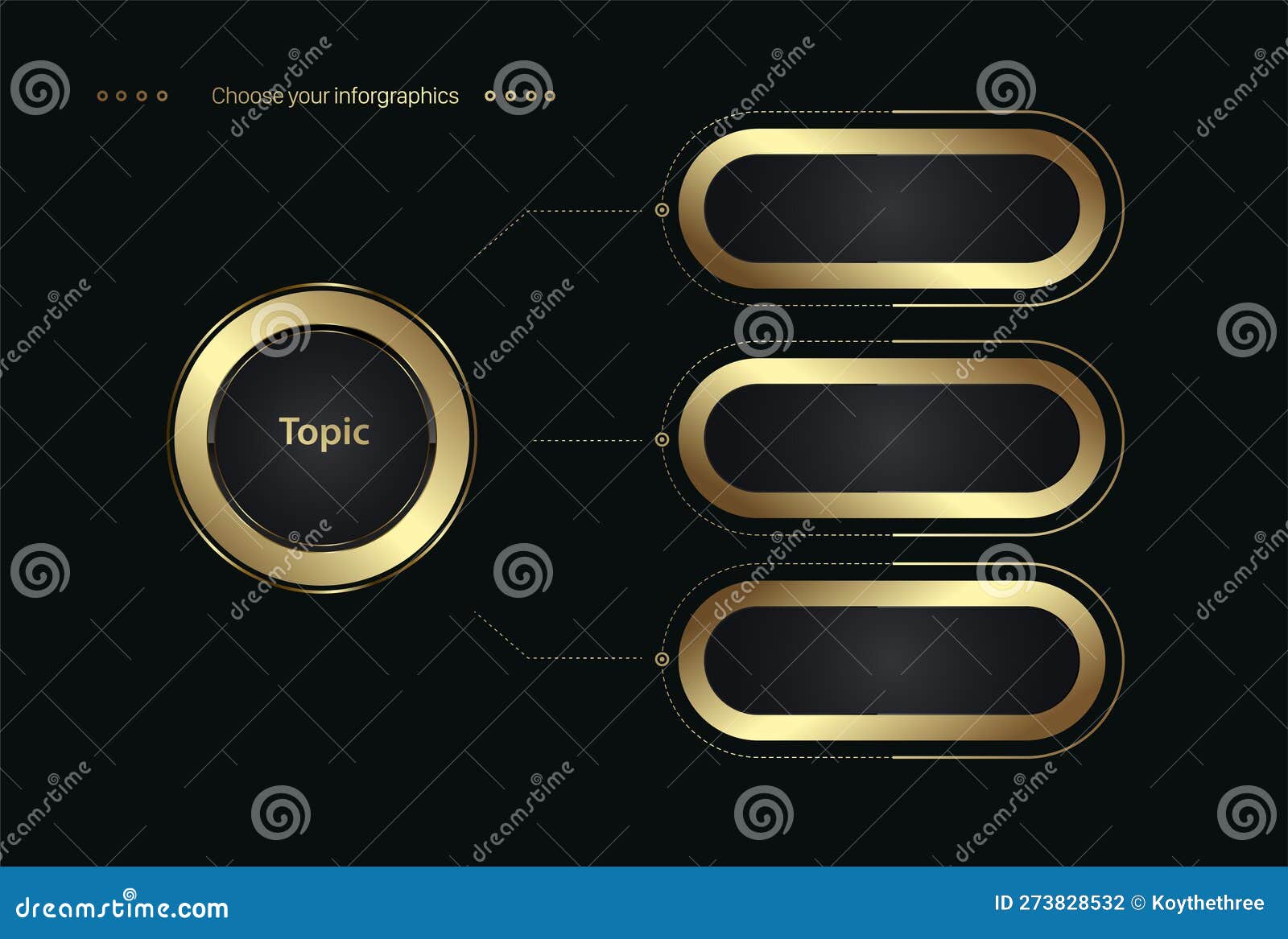Three Golden Steps Banner, Template Infographic and Luxury Circle in ...