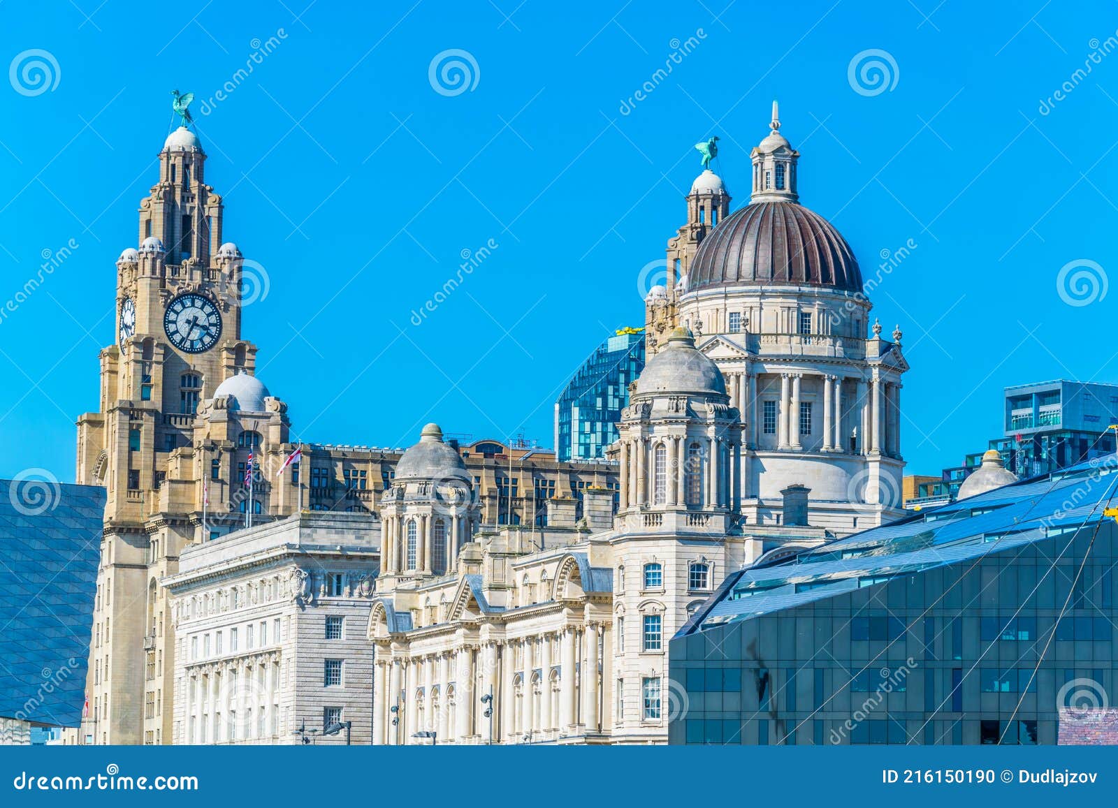 Three Graces Buildings in Liverpool, England Stock Photo - Image of ...