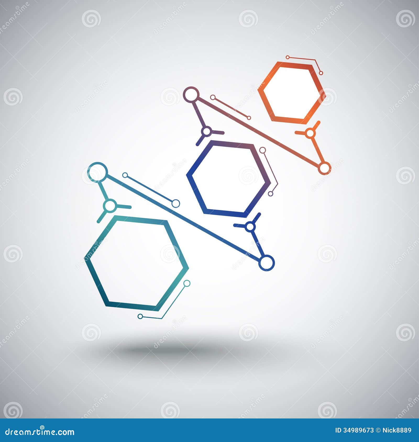 Three gradient cells stock vector. Illustration of cell - 34989673