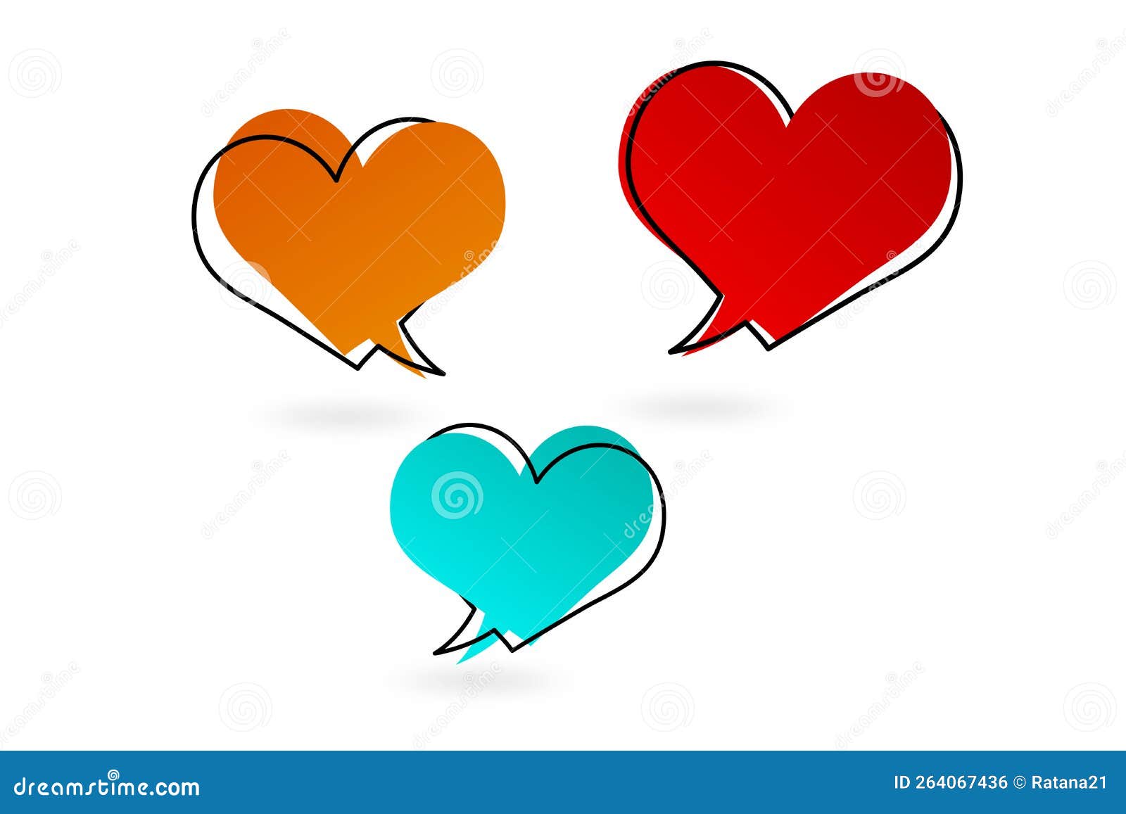 Gradient Color Heart Shape with Frame Speech Babble for Communication ...
