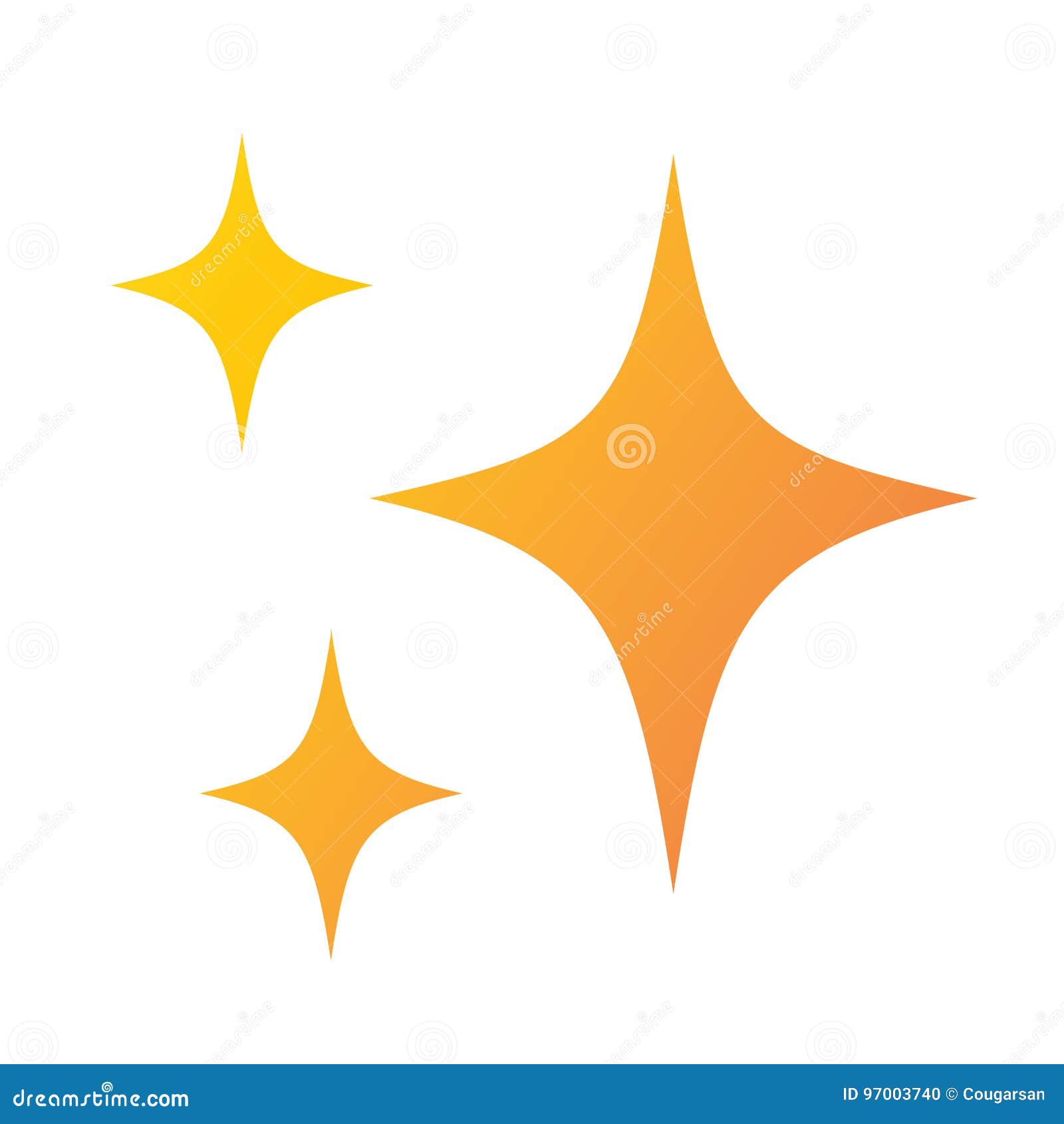 Three Gradient Orange Silhouette Star Flat Icon Stock Vector ...