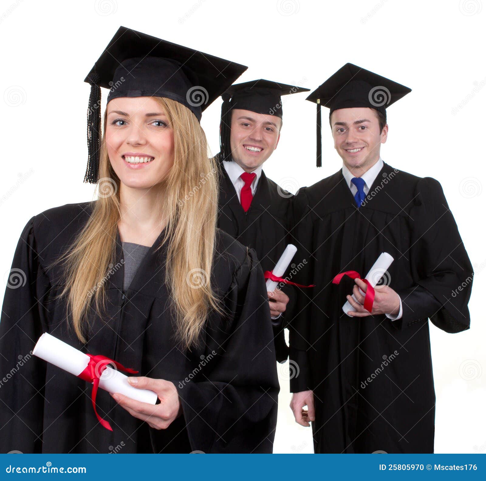Three graduates stock photo. Image of bachelor, achievement - 25805970
