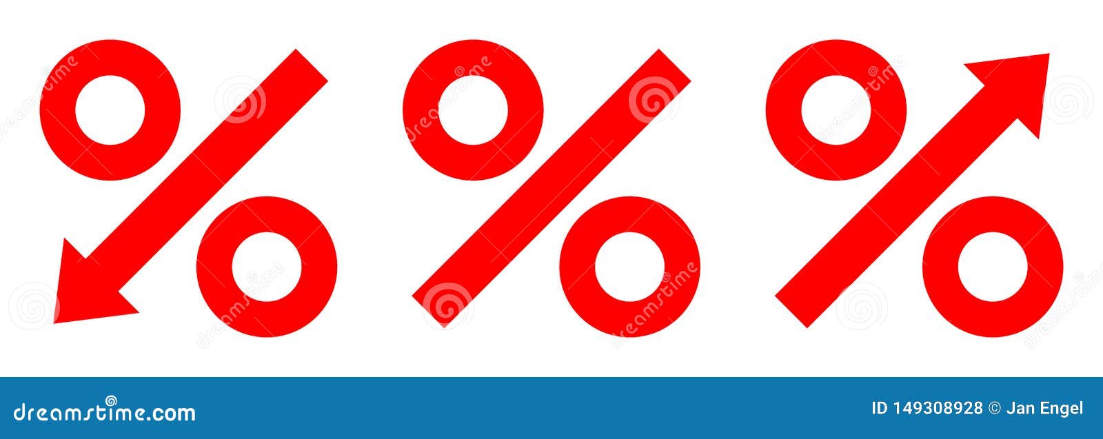 Three Graphic Percent Arrows Red Stock Vector - Illustration of loan ...