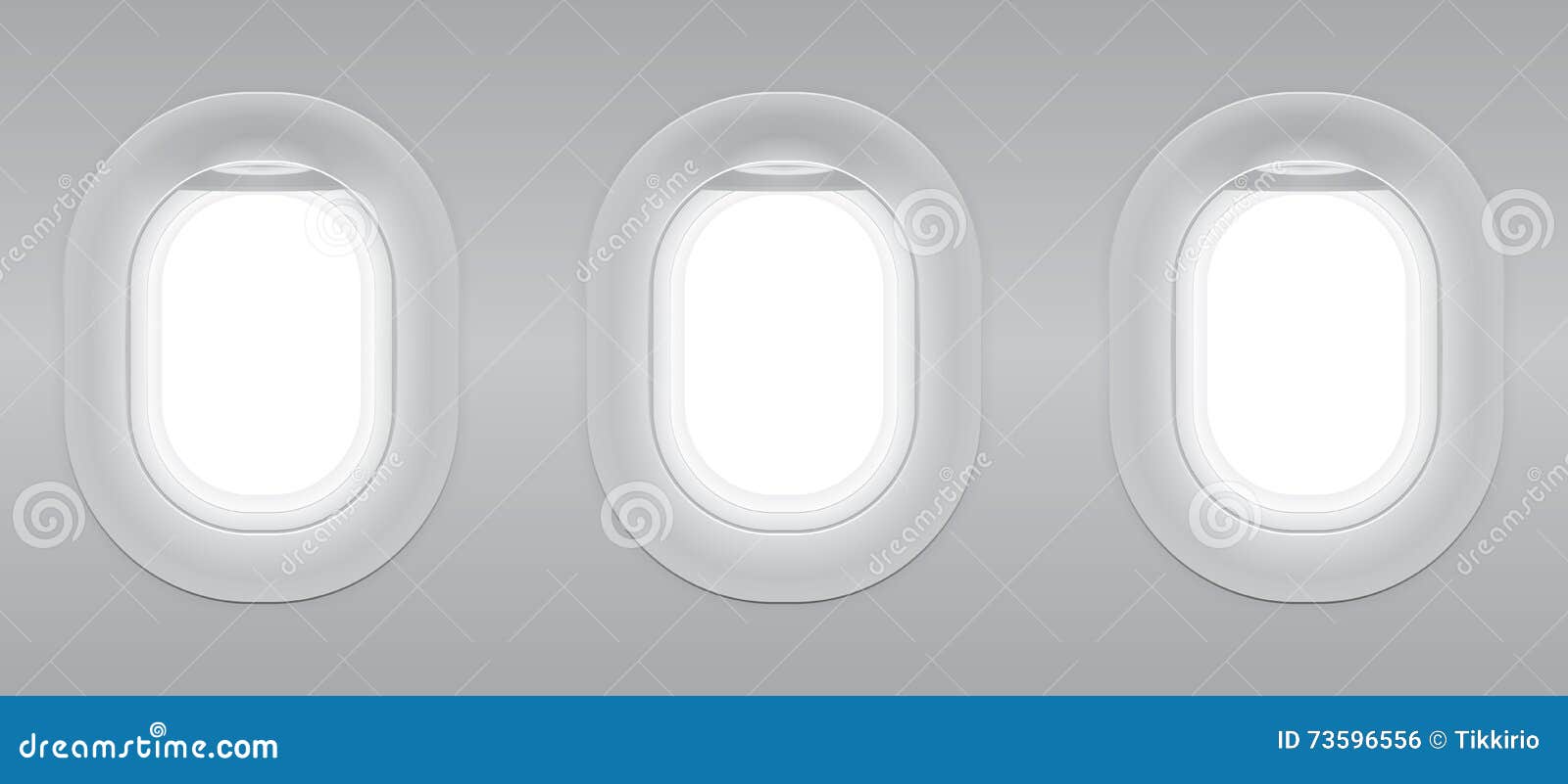 Three Gray Blank Window Plane. Stock Vector - Illustration of journey ...