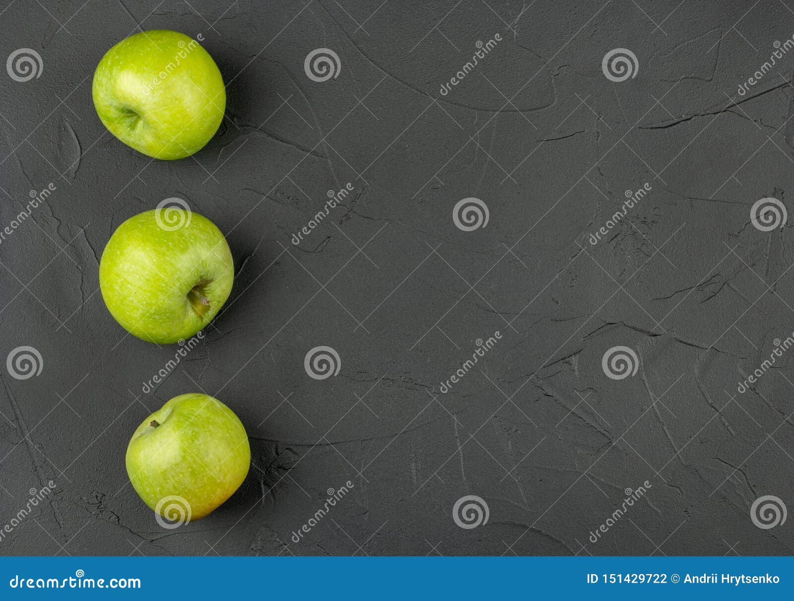 Three green apples stock photo. Image of field, macro - 151429722