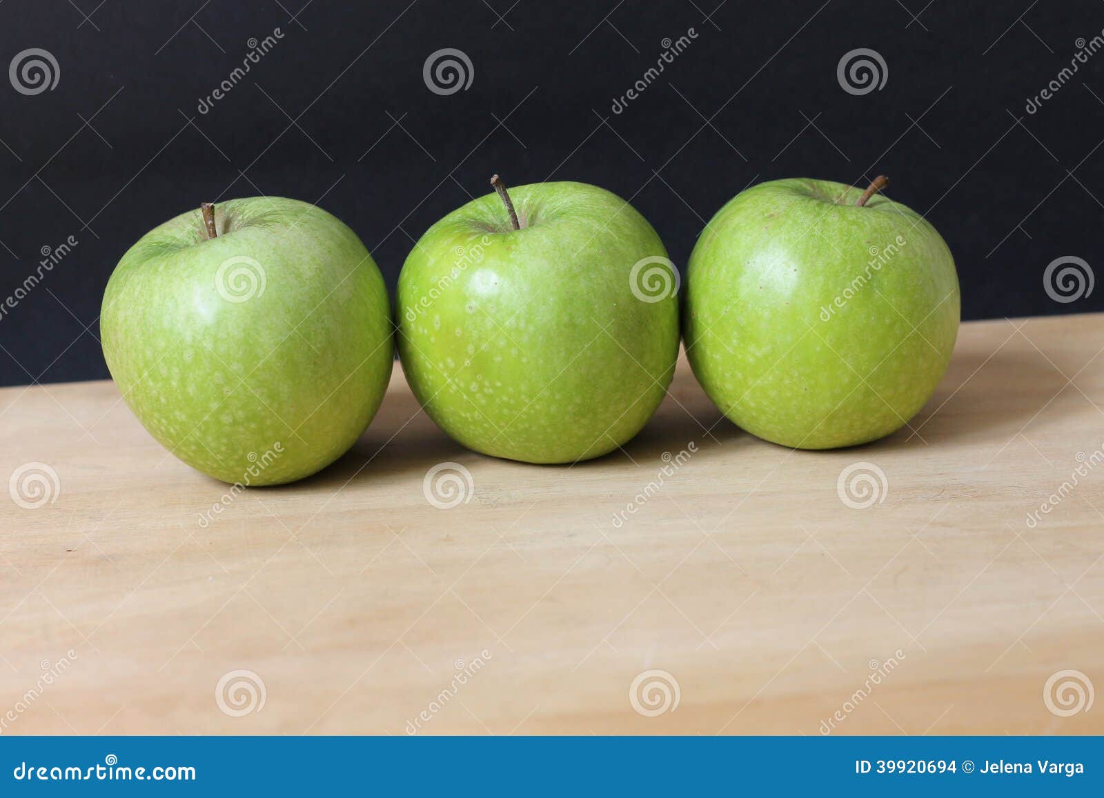 Three Green Apples stock photo. Image of colour, food - 39920694