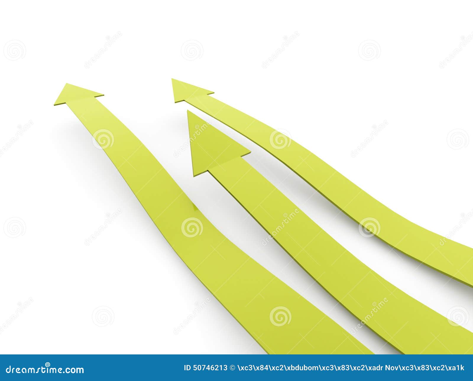 Three Green Arrows Concept on White Stock Illustration - Illustration ...