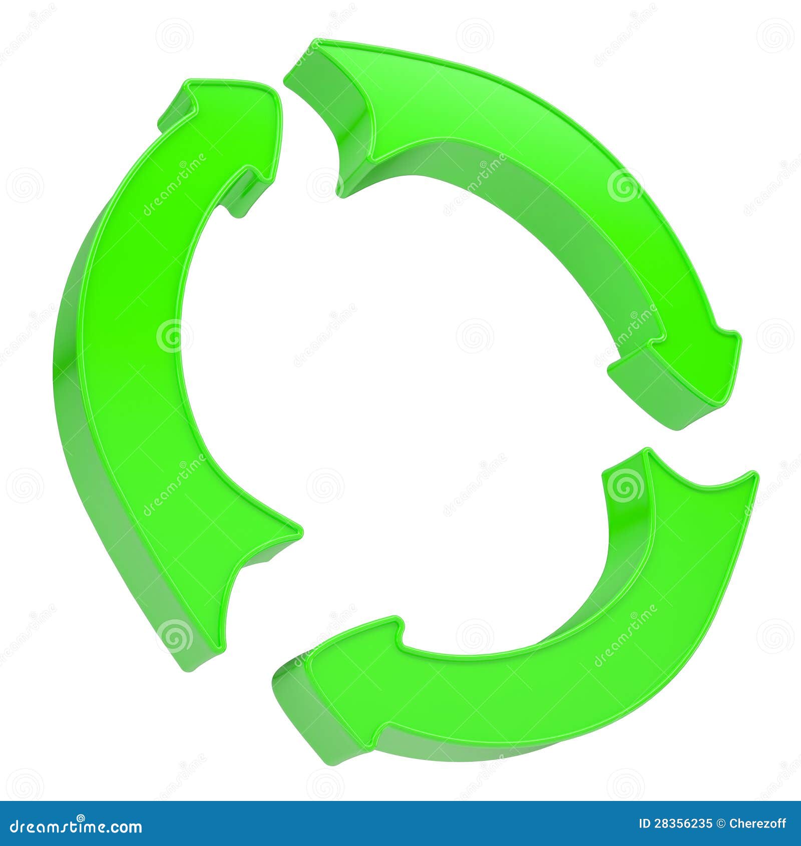 Three Green Arrows Rotating Around Stock Illustration - Illustration of ...