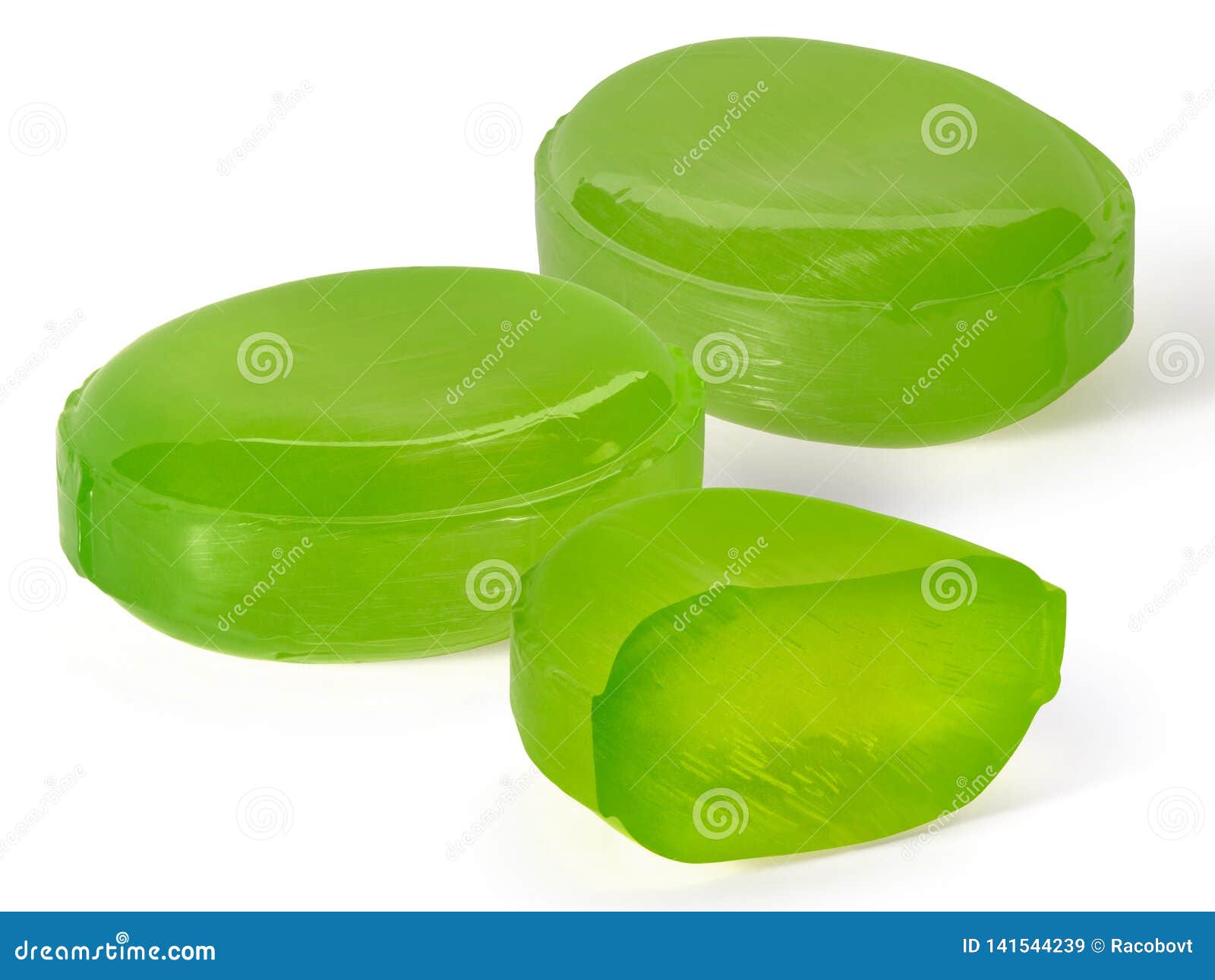 Three Green Duchess Candies Stock Image - Image of tasty, fruit: 141544239