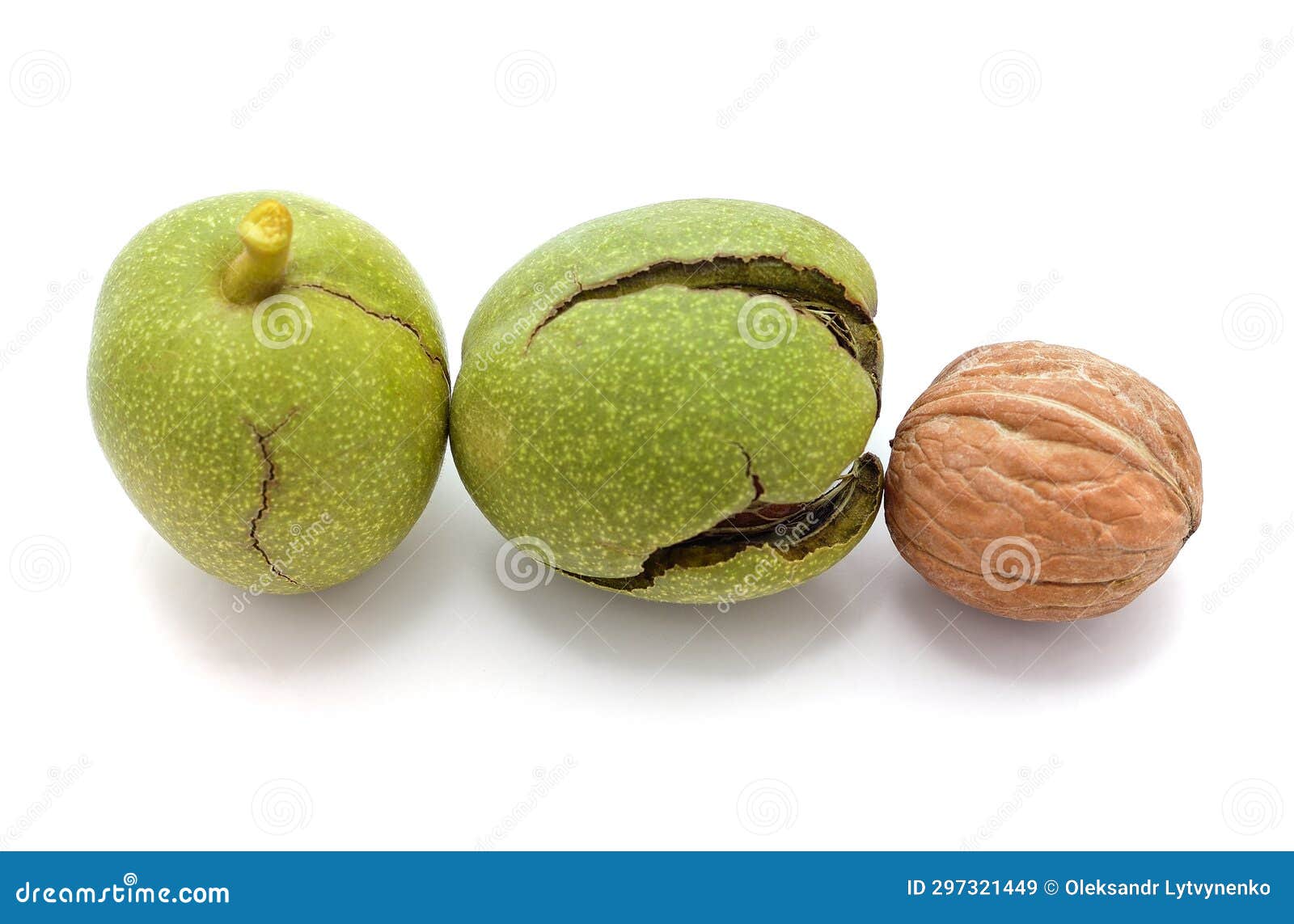 Three green nuts stock image. Image of vegetarian, background - 297321449